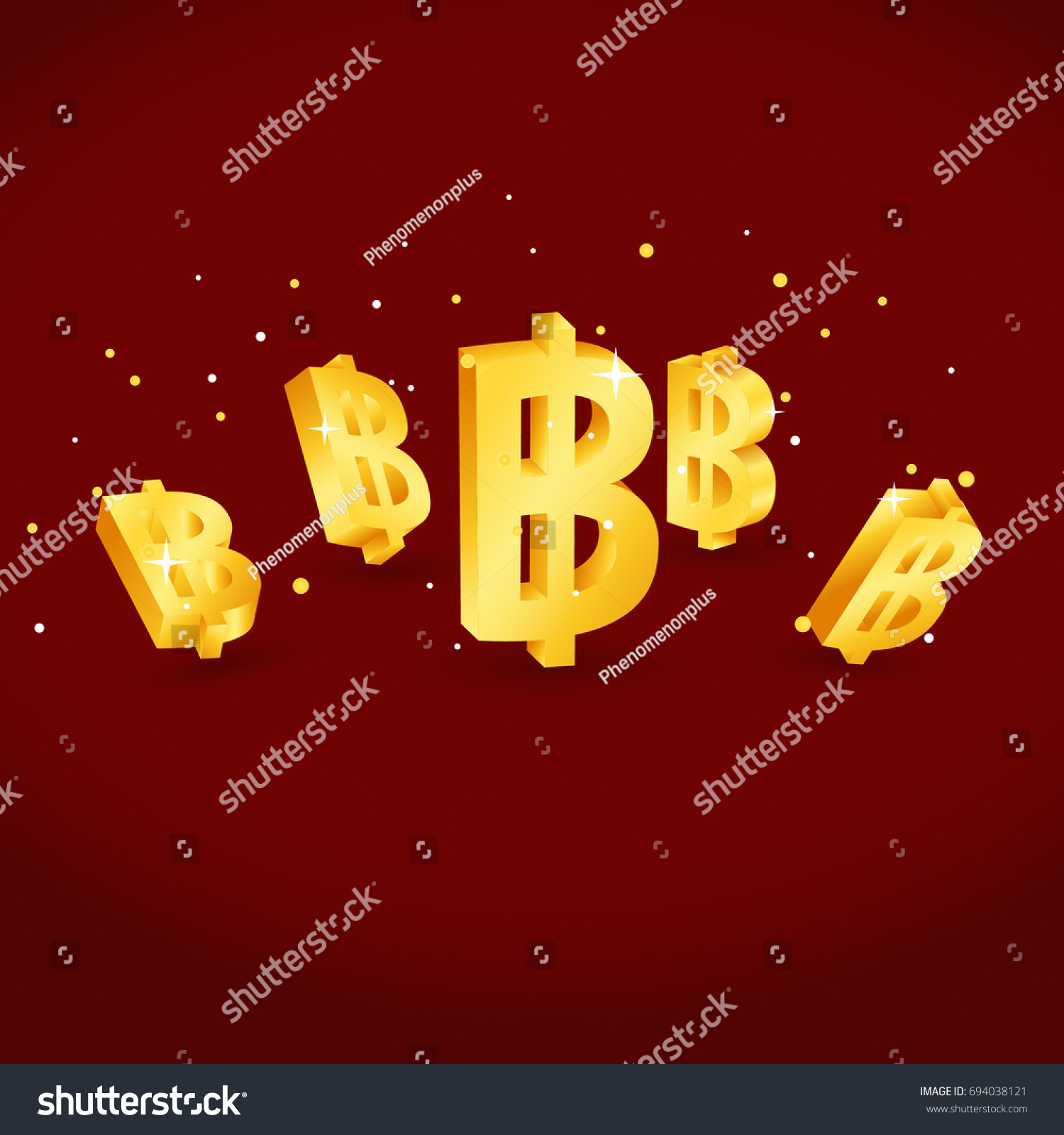 Bath Currency Gold Stock Vector (Royalty Free) 694038121