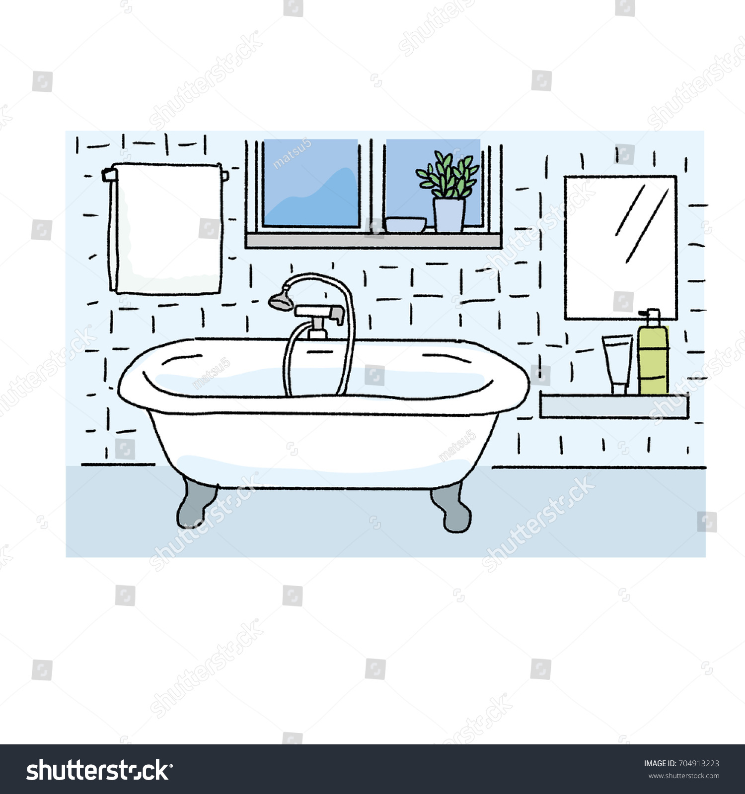 Bath Illustration Stock Vector (Royalty Free) 704913223 | Shutterstock