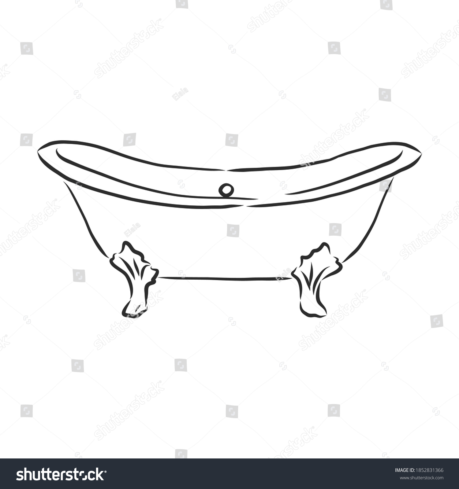 817 Bath tub line drawing Images, Stock Photos & Vectors | Shutterstock