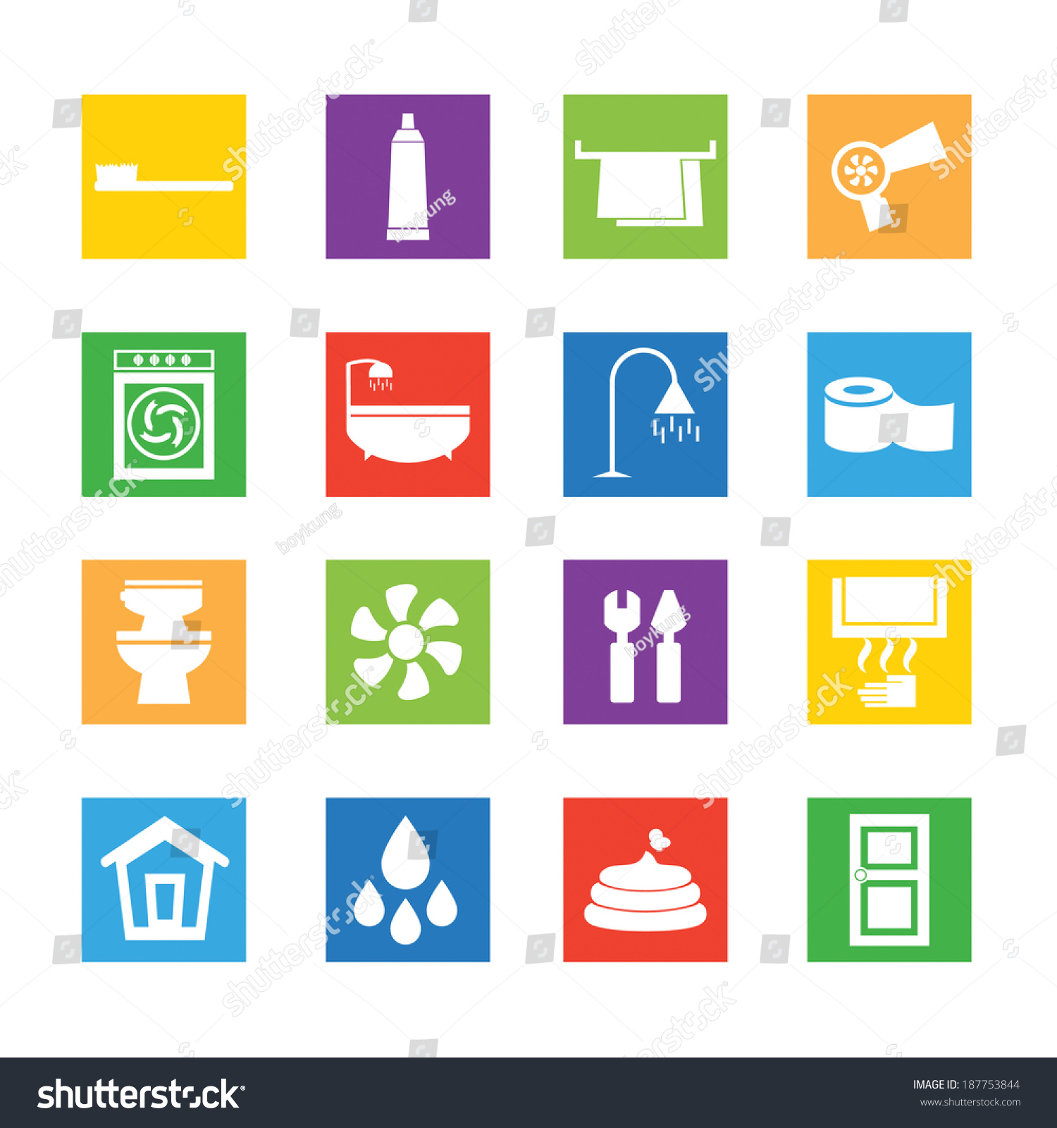 Bathroom Icons: เวกเตอร์สต็อก (ปลอดค่าลิขสิทธิ์) 187753844 | Shutterstock