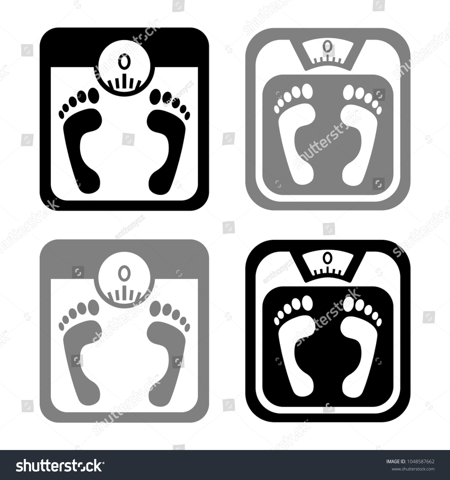 Bathroom Scale Vector Icons On White Stock Vector (Royalty Free ...