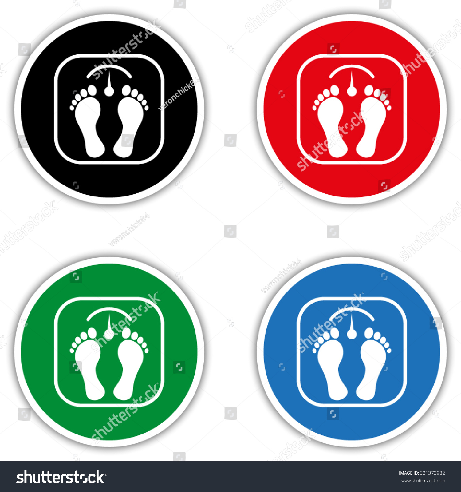 Bathroom Scale Footprints Vector Icon Stock Vector (Royalty Free) 321373982