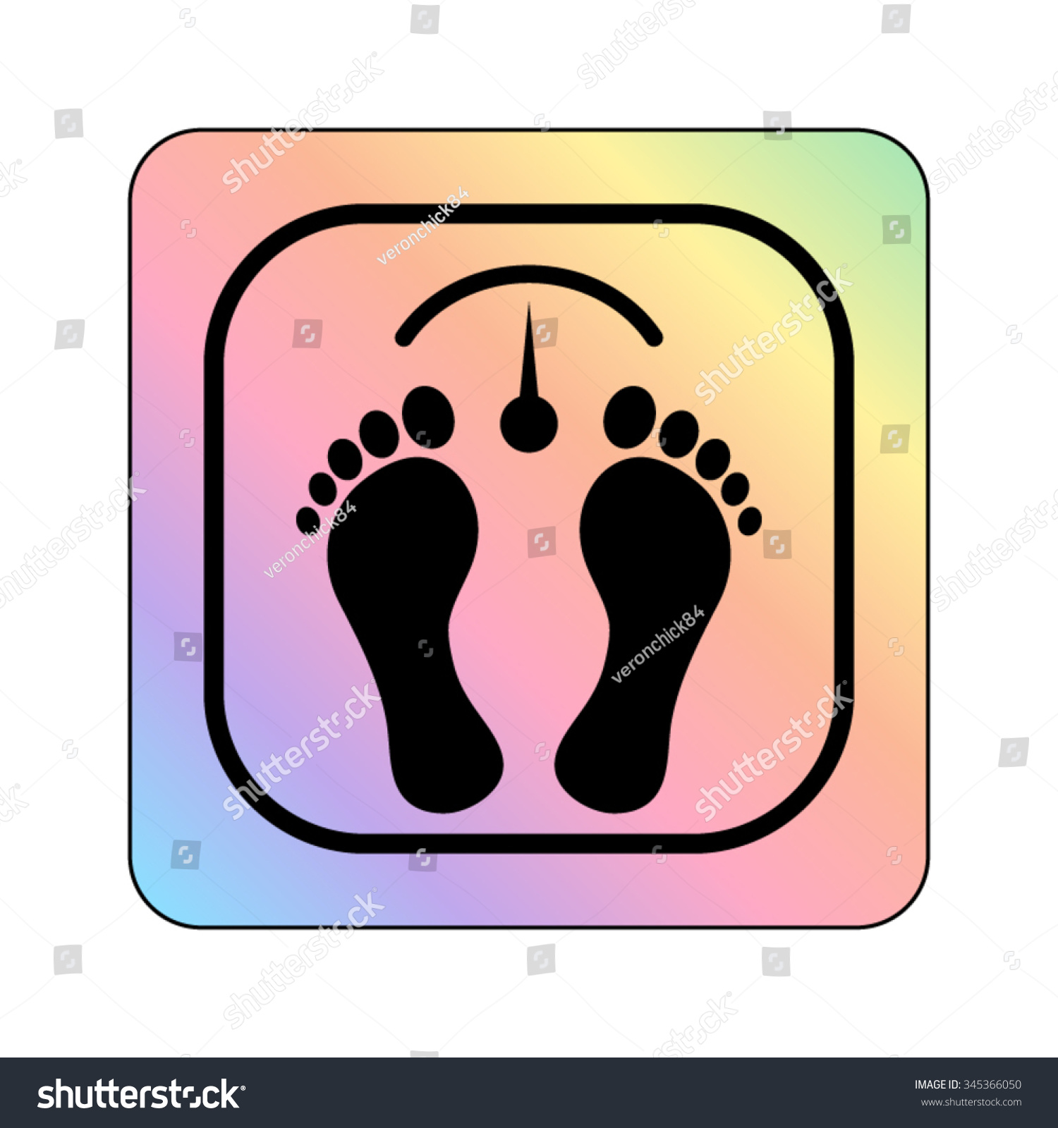 Bathroom Scale Footprints Vector Icon Stock Vector (Royalty Free) 345366050