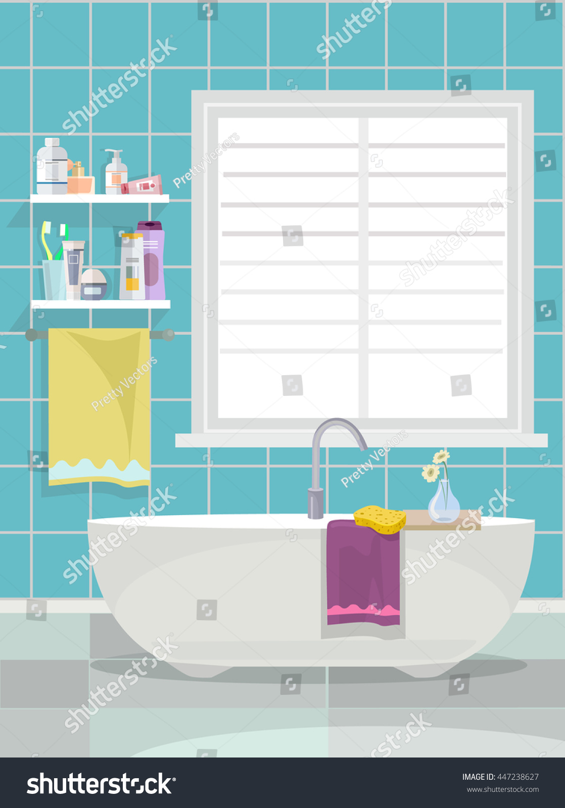 Bathroom Vector Flat Cartoon Illustration Stock Vector (Royalty Free ...