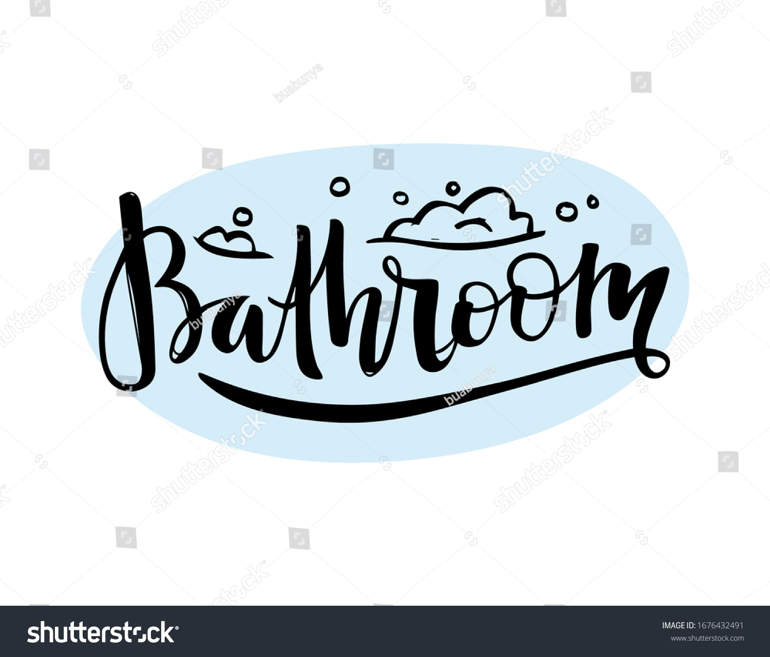 Bathroom Vector Lettering Hand Drawn Text Stock Vector (Royalty Free ...
