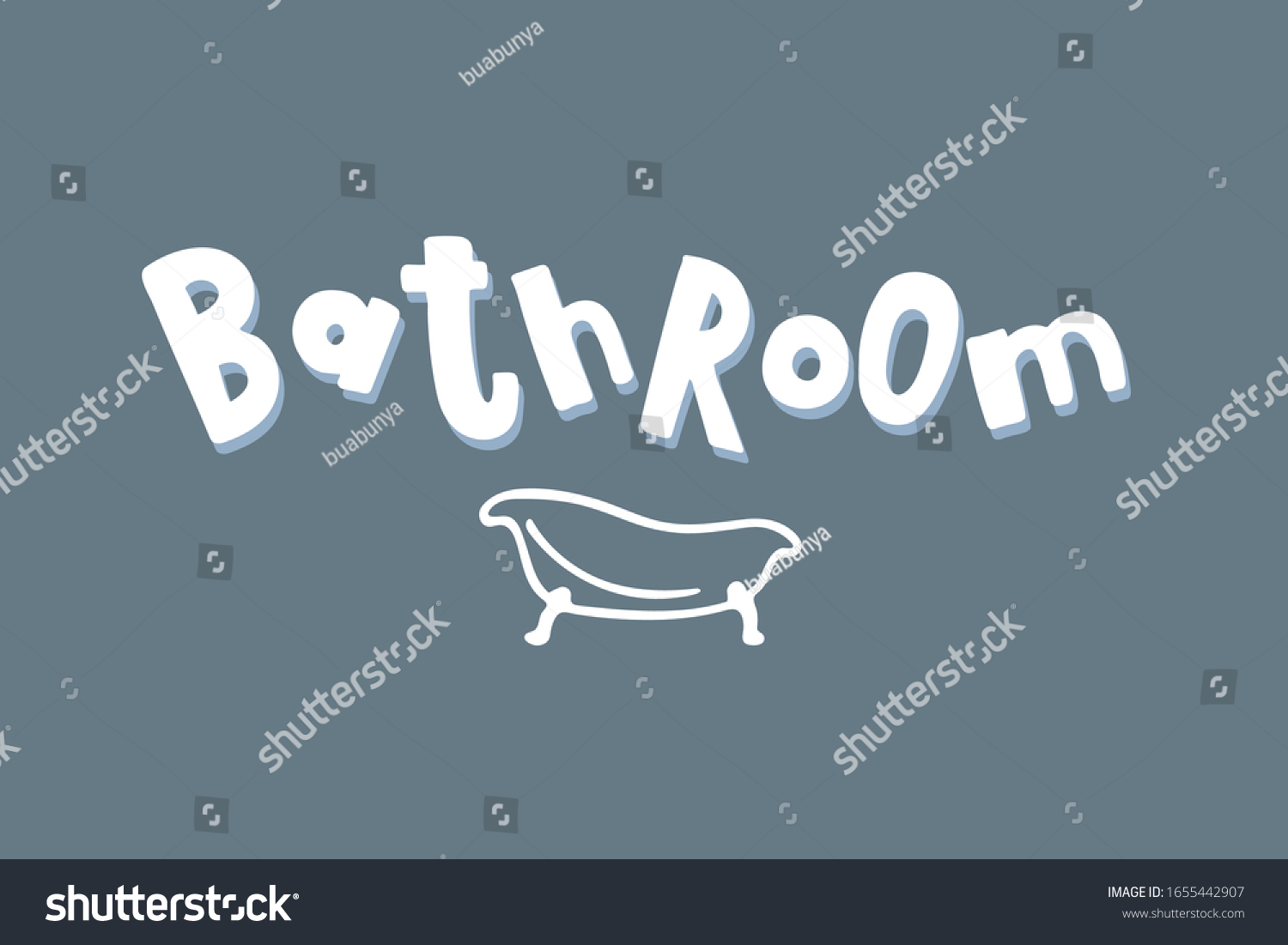Bathroom Vector Text Hand Written Lettering Stock Vector (Royalty Free ...