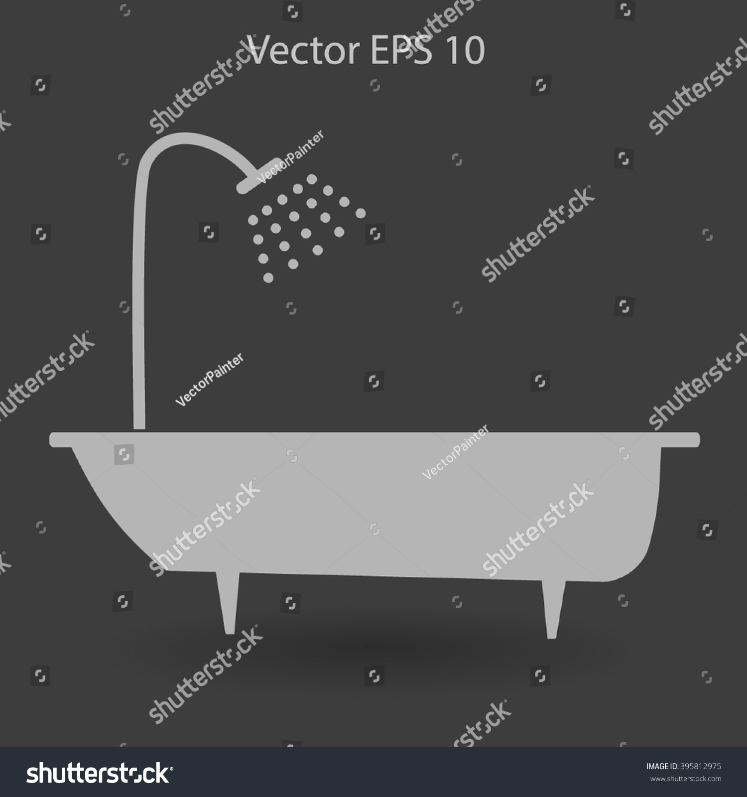 Bathtub Shower Vector Illustration Stock Vector (Royalty Free ...