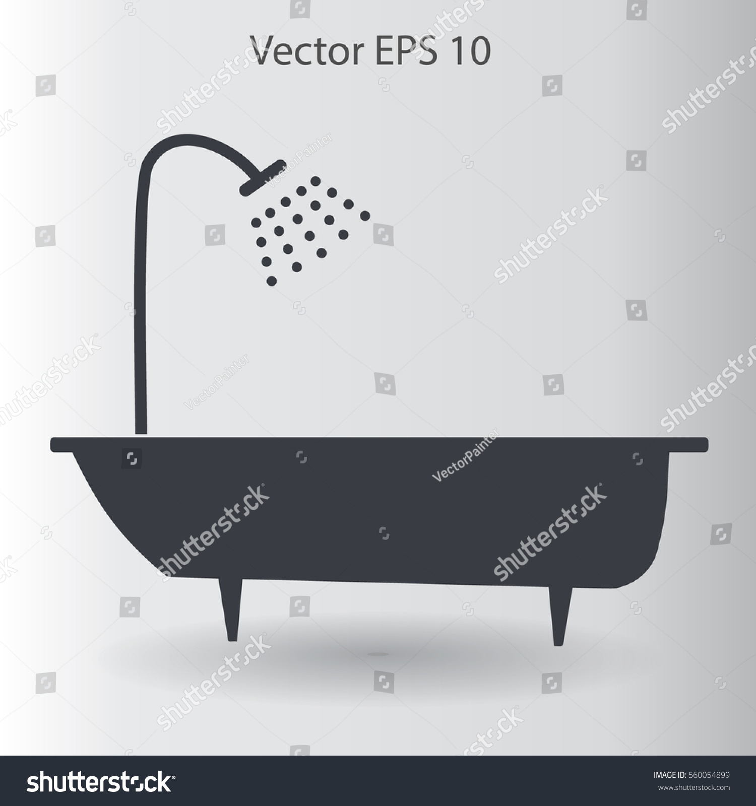 Bathtub Shower Vector Illustration Stock Vector (Royalty Free ...