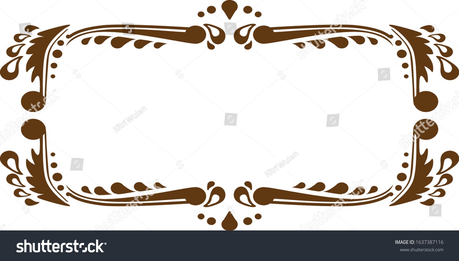 Batik Floral Decorative Frame Border Template Stock Vector (Royalty ...