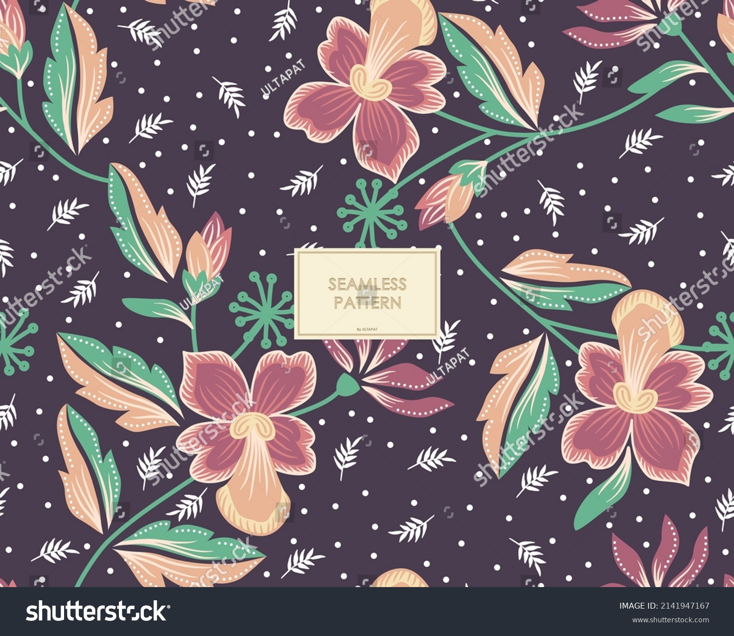 Batik Pattern Printable Textile Wallpaper Decorations Stock Vector ...