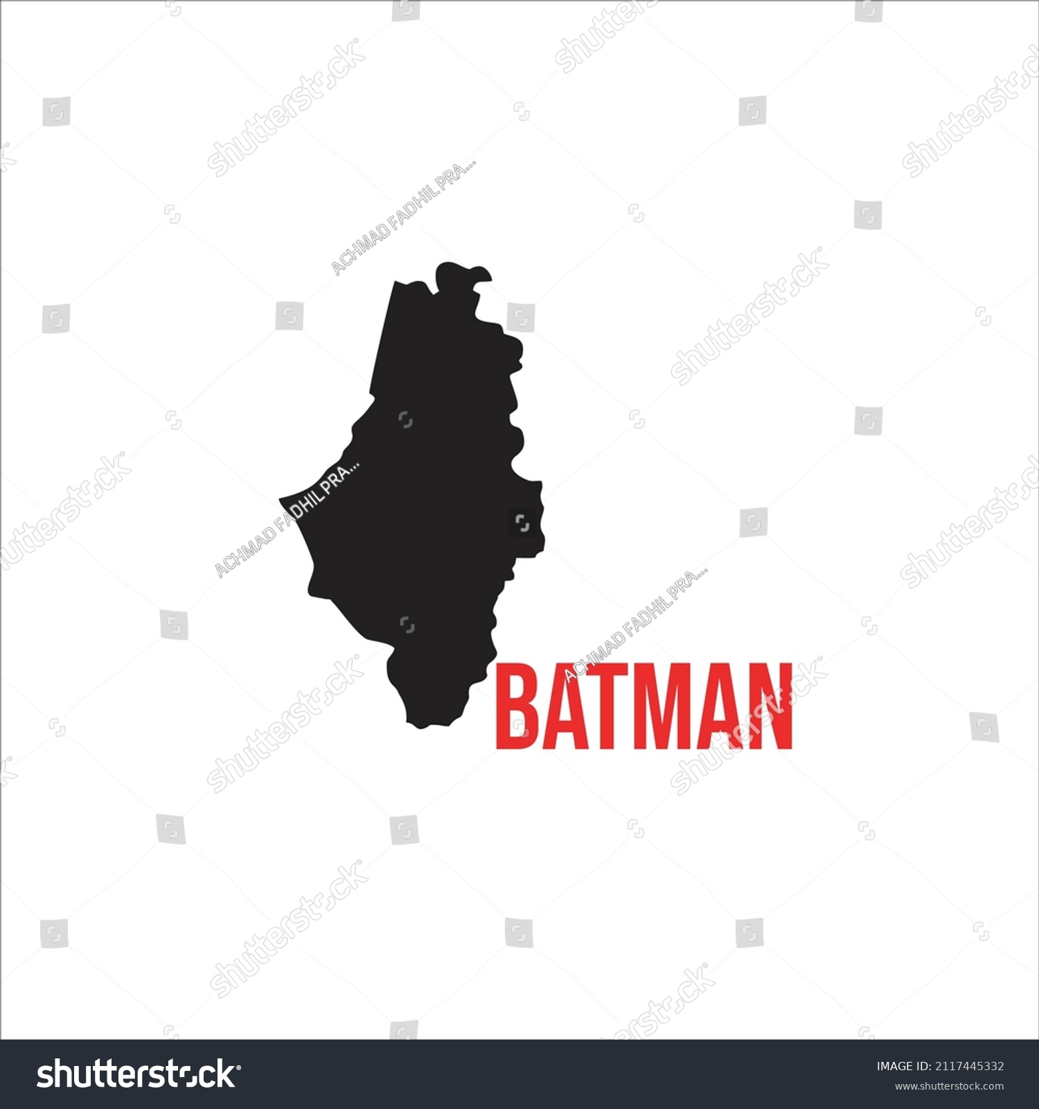 Batman Map On White Background Stock Vector (Royalty Free) 2117445332