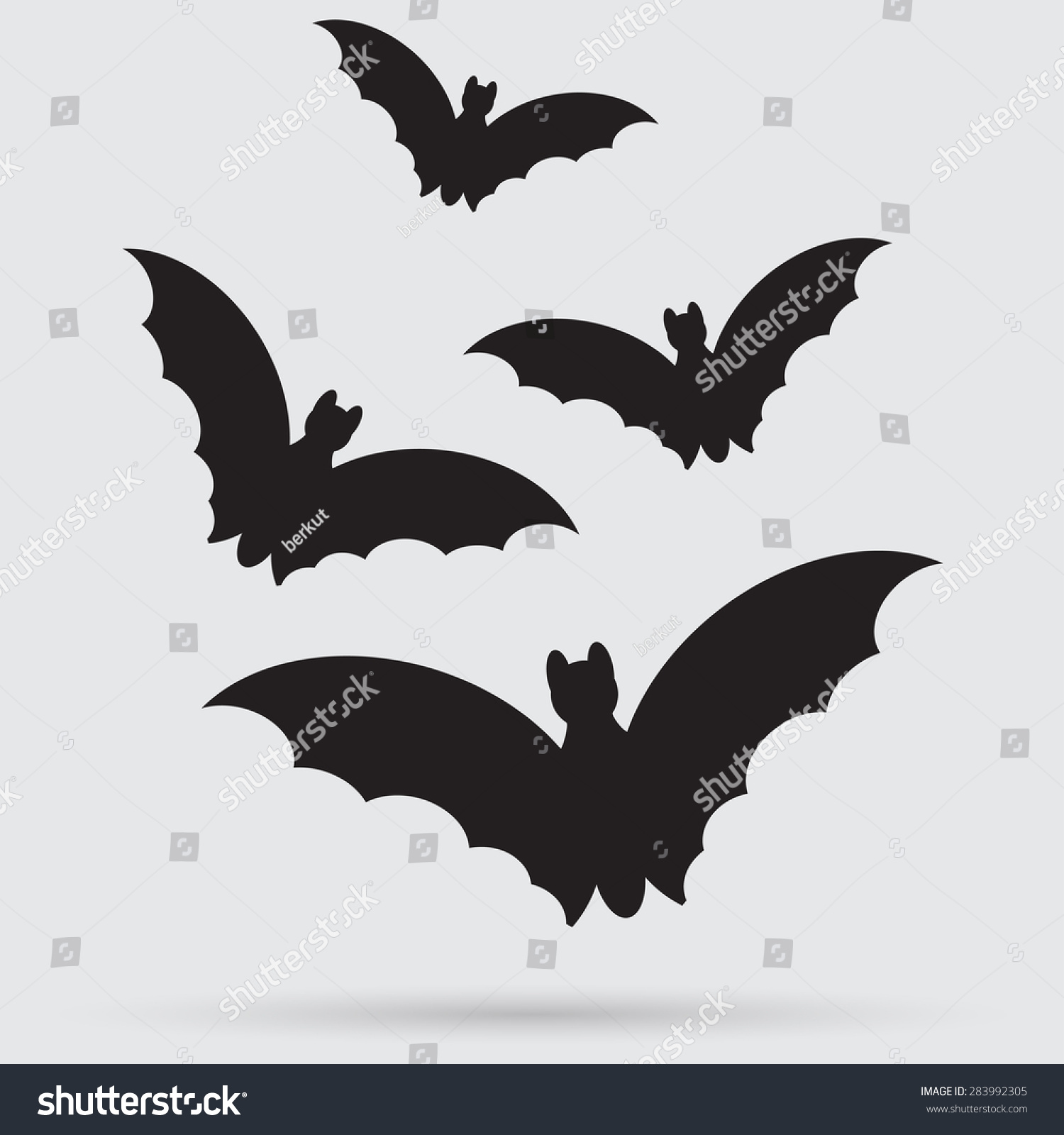 Bats Icons Set Stock Vector 283992305 : Shutterstock