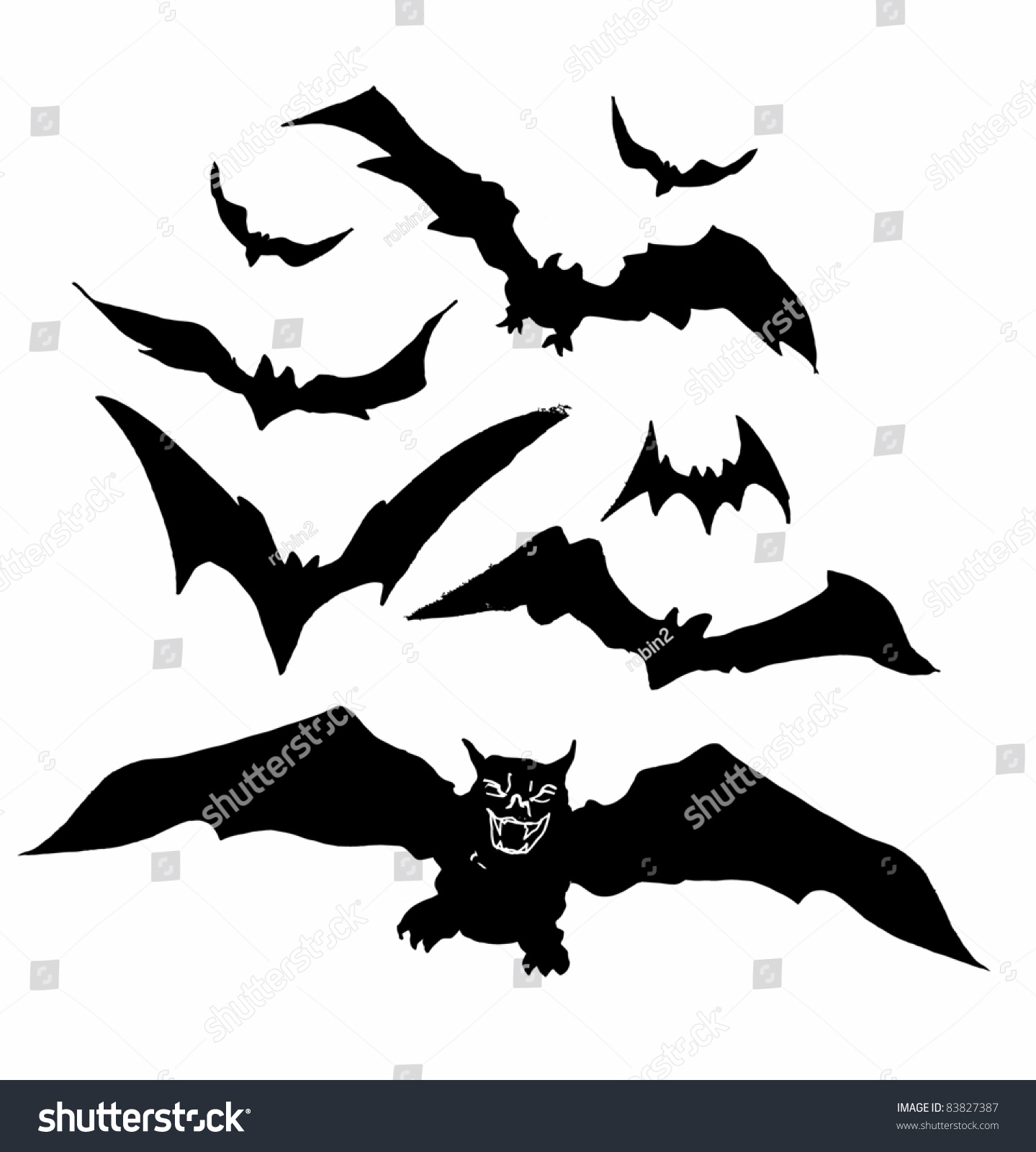 Bats Illustration Stock Vector 83827387 - Shutterstock