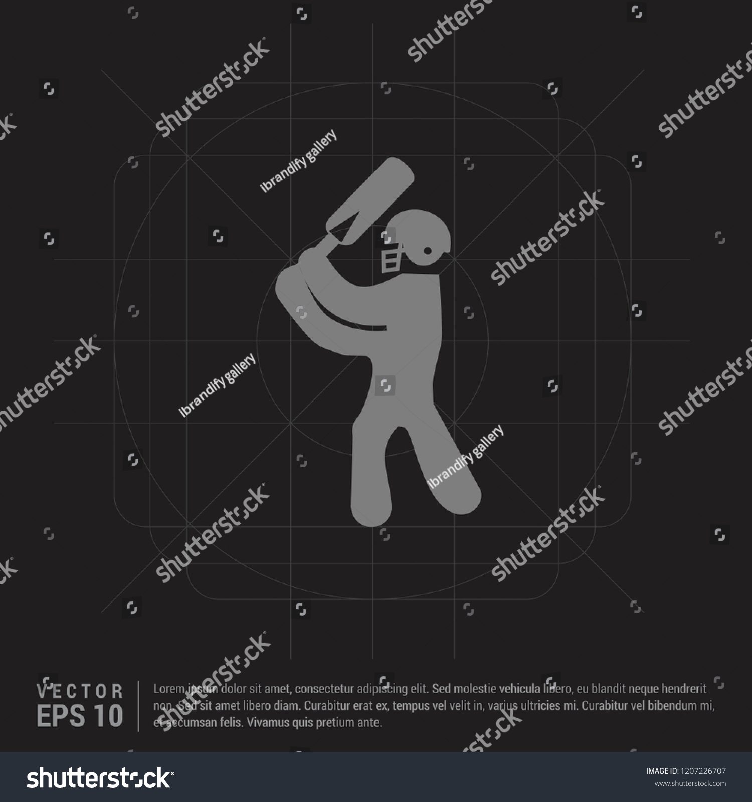 Batsman Icon Black Creative Background Free Stock Vector (Royalty Free ...