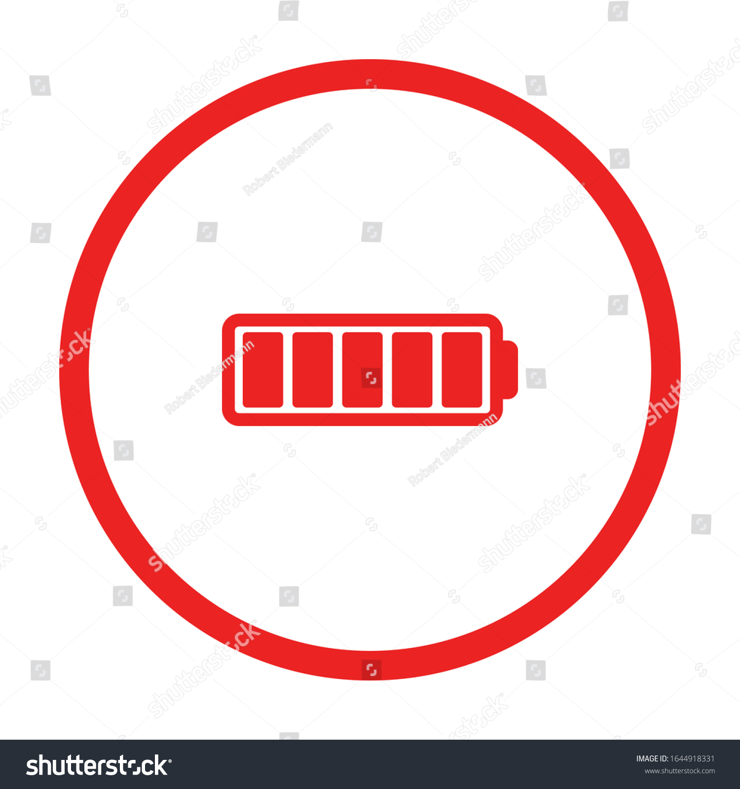 Battery Circle On White Stock Vector (Royalty Free) 1644918331 ...