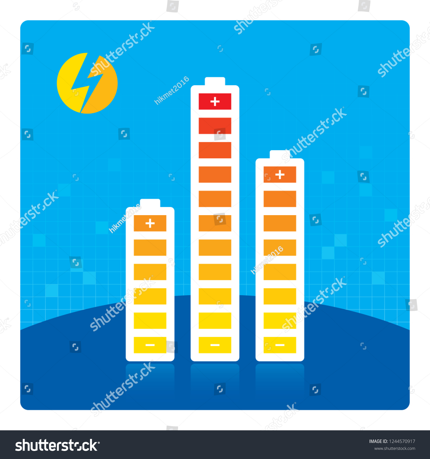 Battery Column Graph Infographic Vector Stock Vector (Royalty Free ...
