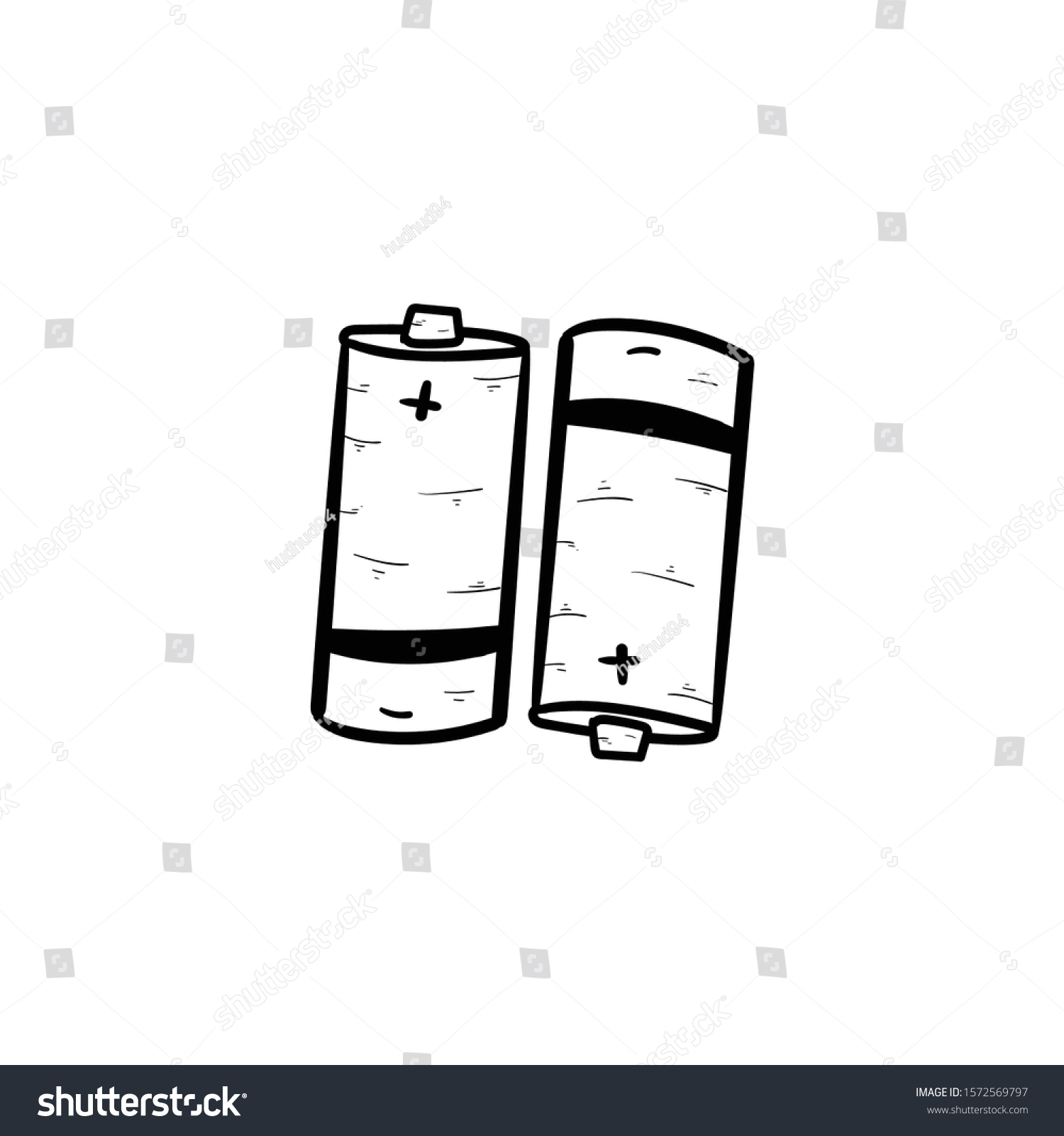 Battery Doodle Icon Vector Hand Drawing Stock Vector (Royalty Free ...