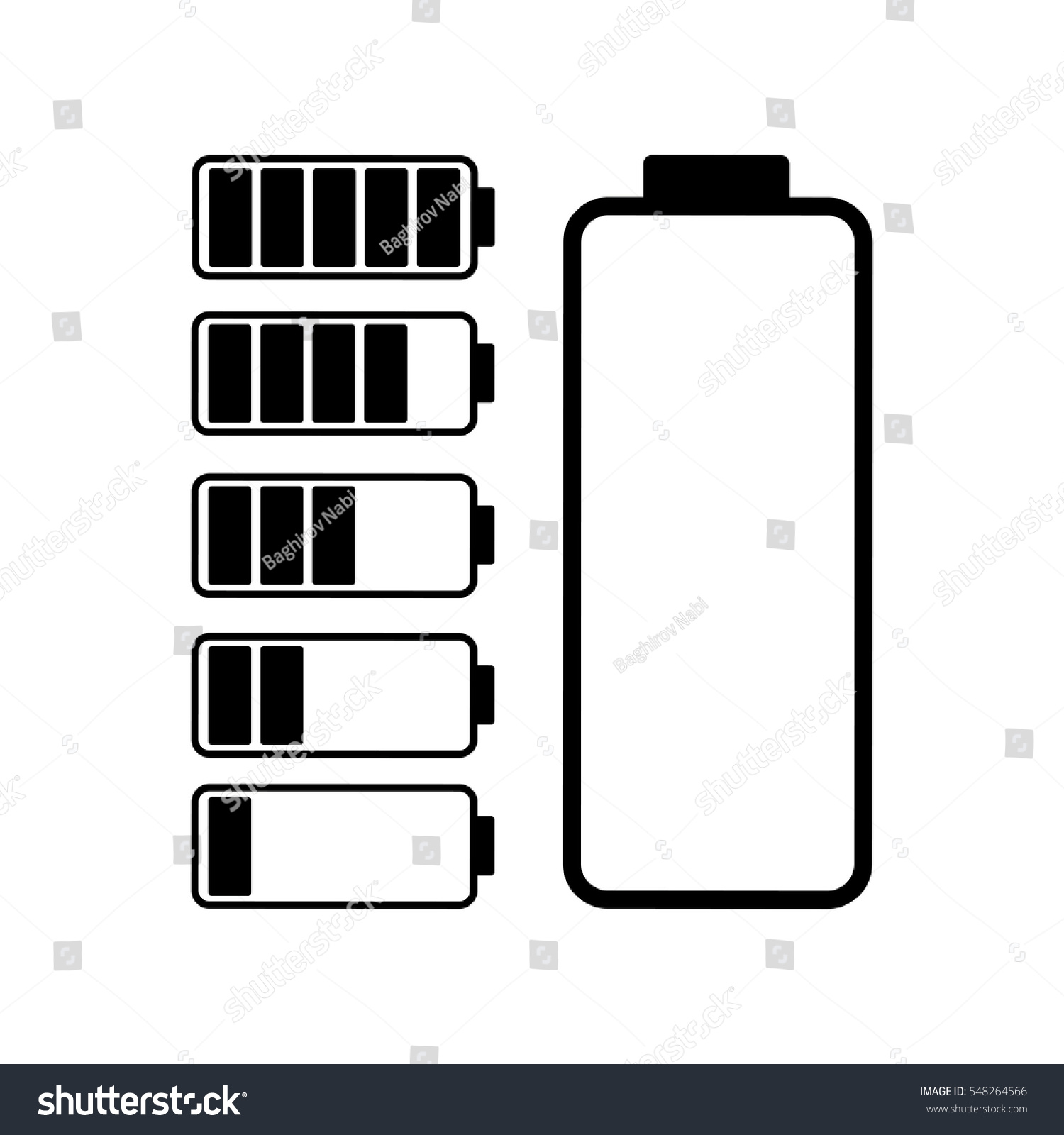 Battery Icon On White Background Stock Vector (Royalty Free) 548264566 ...