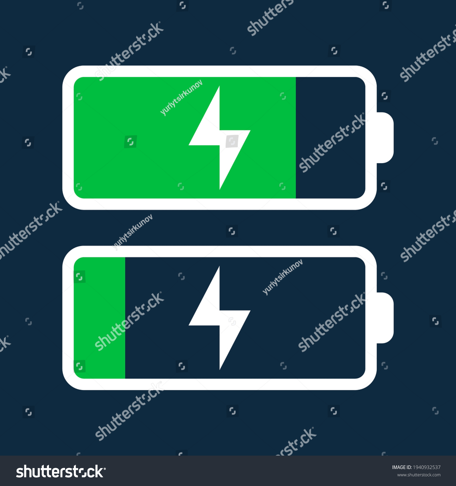 Battery Icon Two Variants Vector Icons Stock Vector (Royalty Free ...