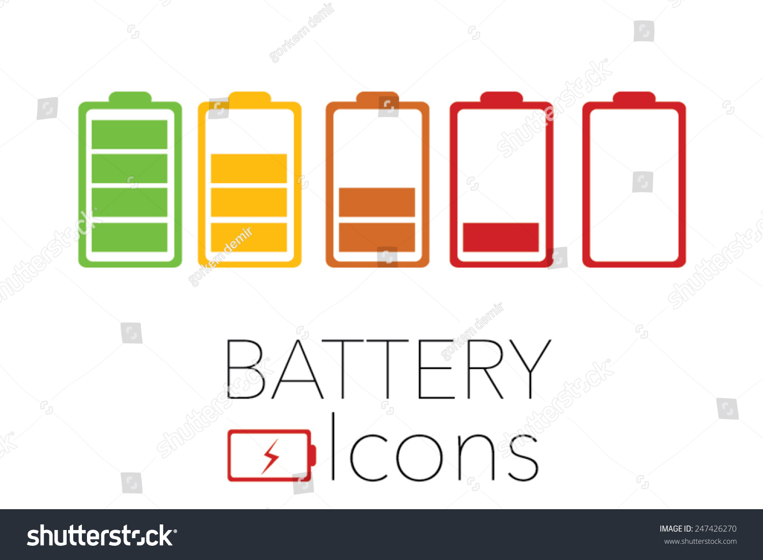 Battery Icons Stock Vector (Royalty Free) 247426270 | Shutterstock