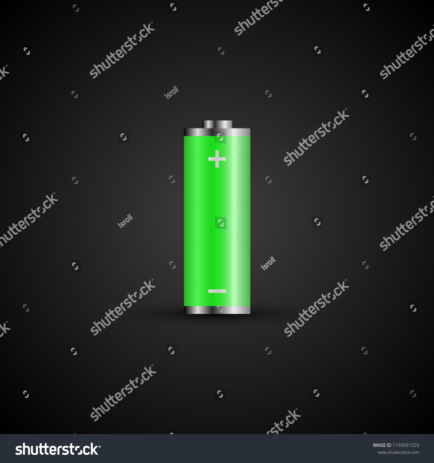 Battery Black Background Stock Vector (Royalty Free) 1193931529 ...