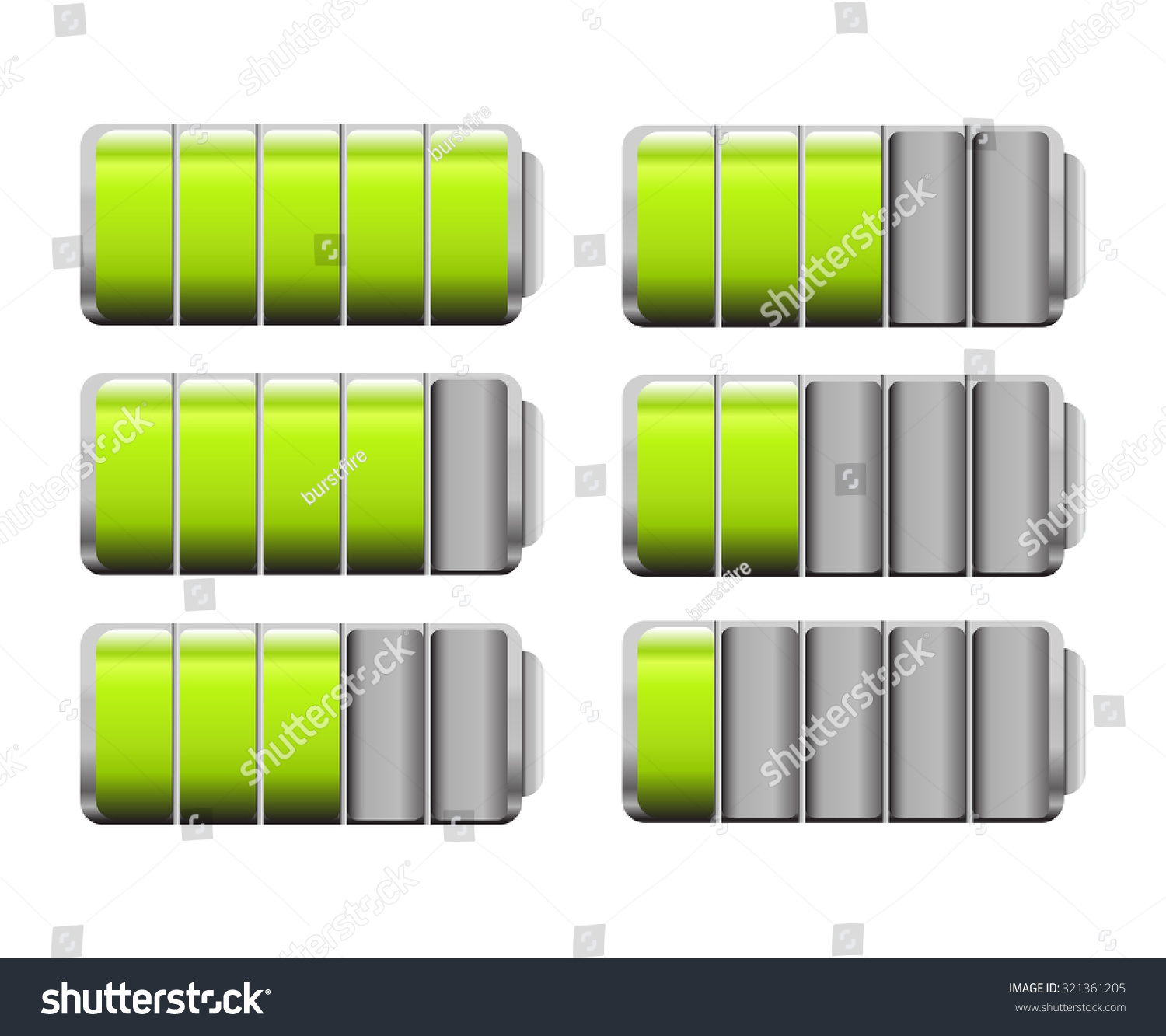 Battery Level Indicator Symbols Stock Vector (Royalty Free) 321361205 ...