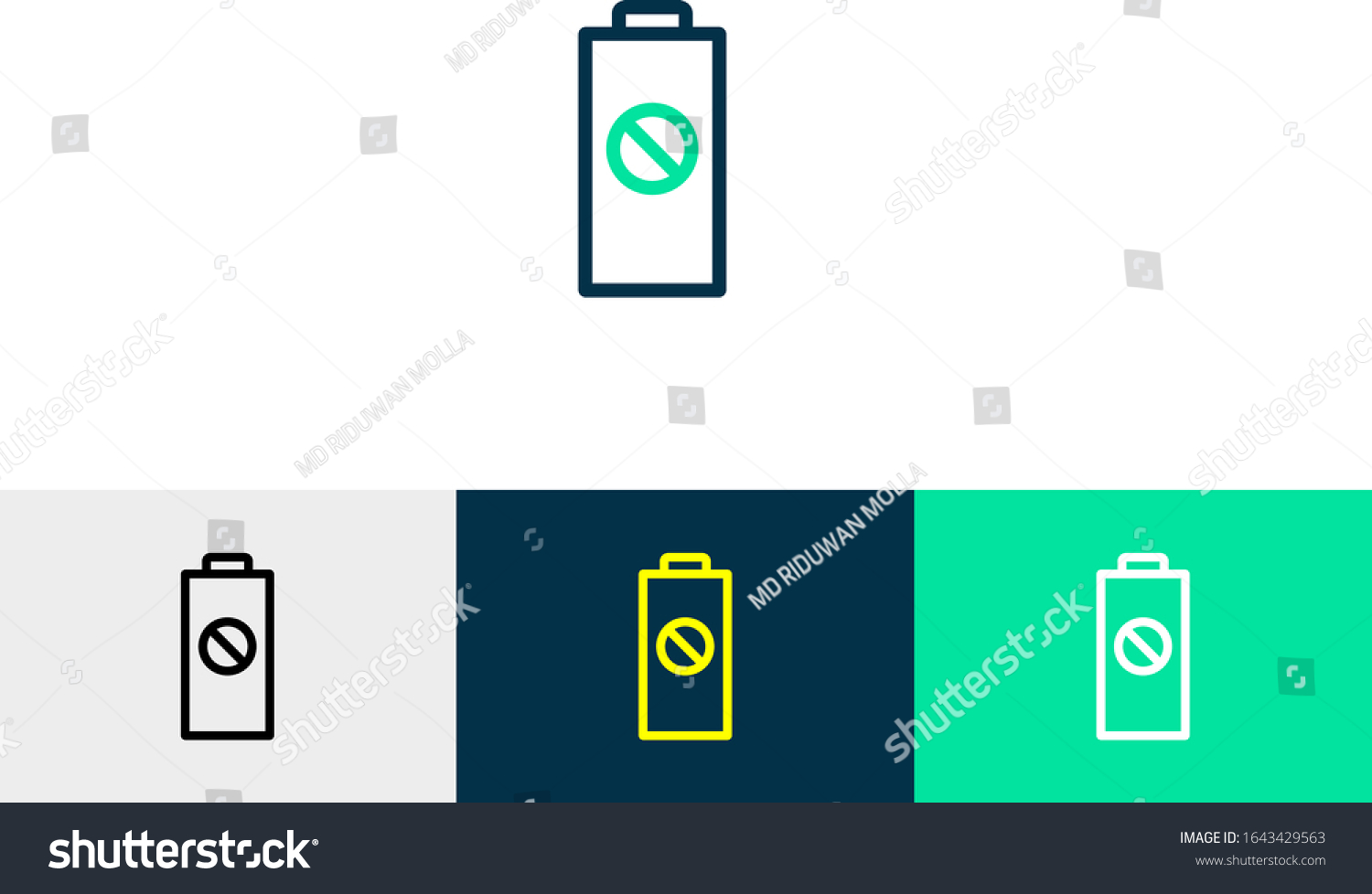 Battery Line Art Icon Vector Stock Vector (Royalty Free) 1643429563 ...