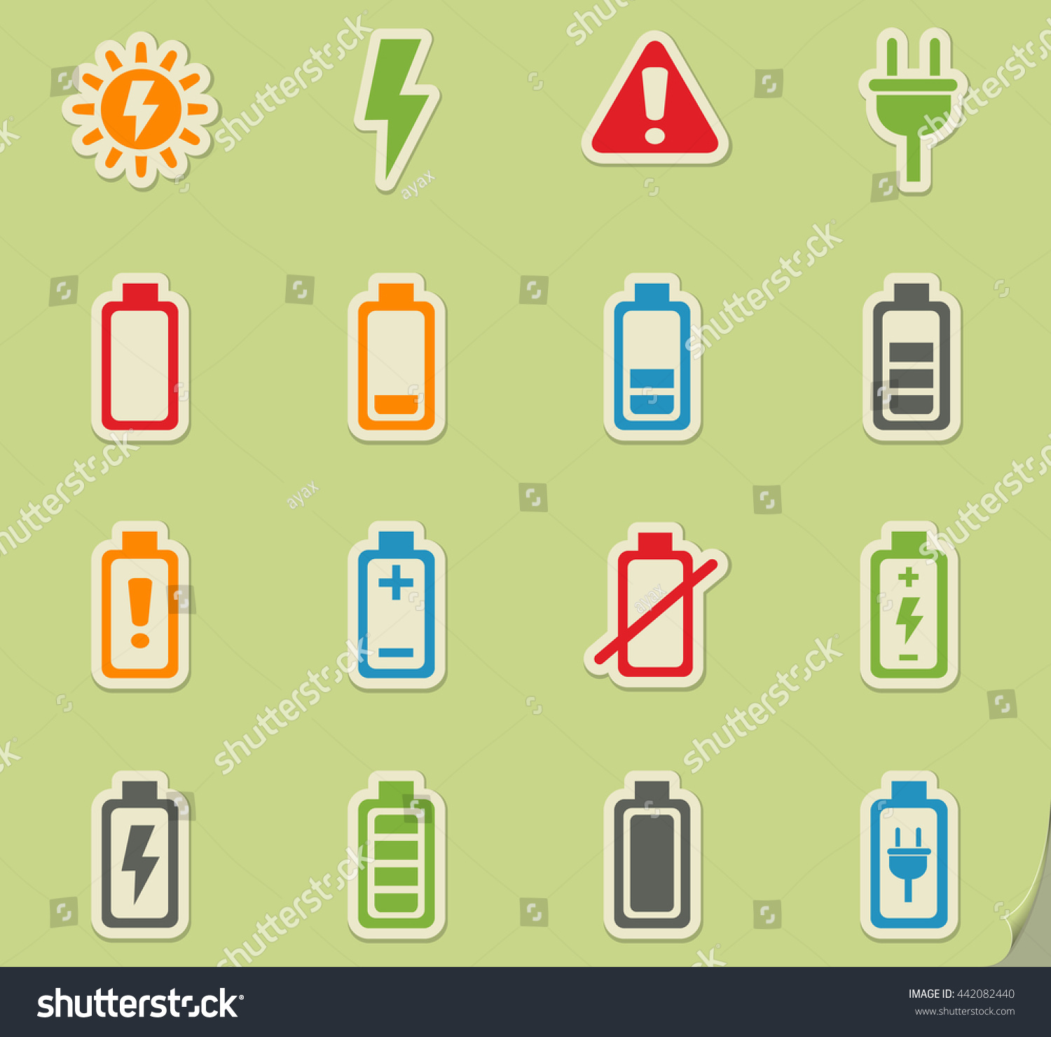 Battery Web Icons User Interface Design Stock Vector (Royalty Free ...
