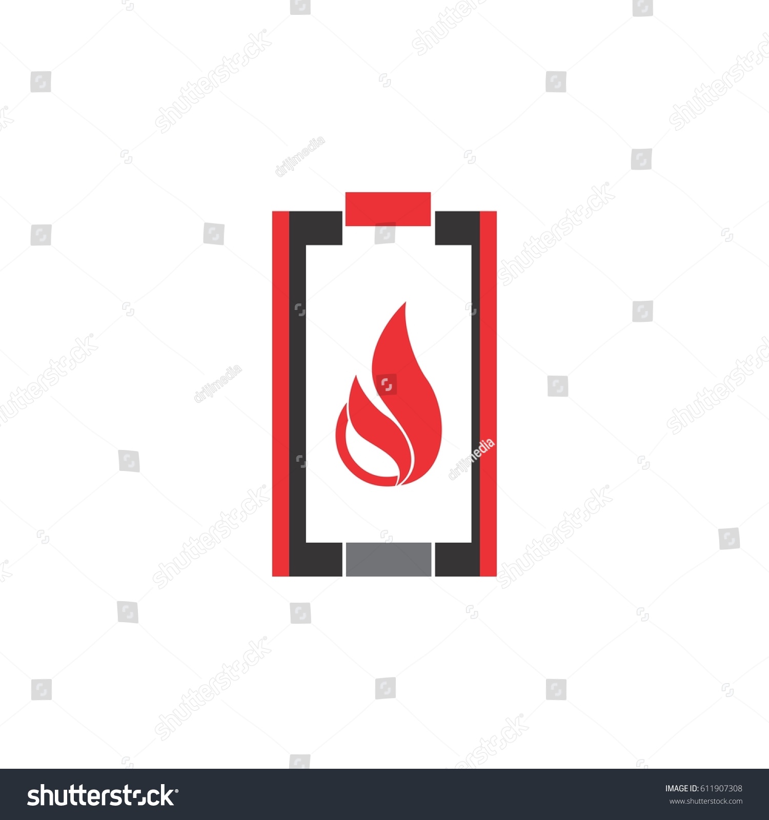 Battery Fire Logo Design Stock Vector (Royalty Free) 611907308 ...