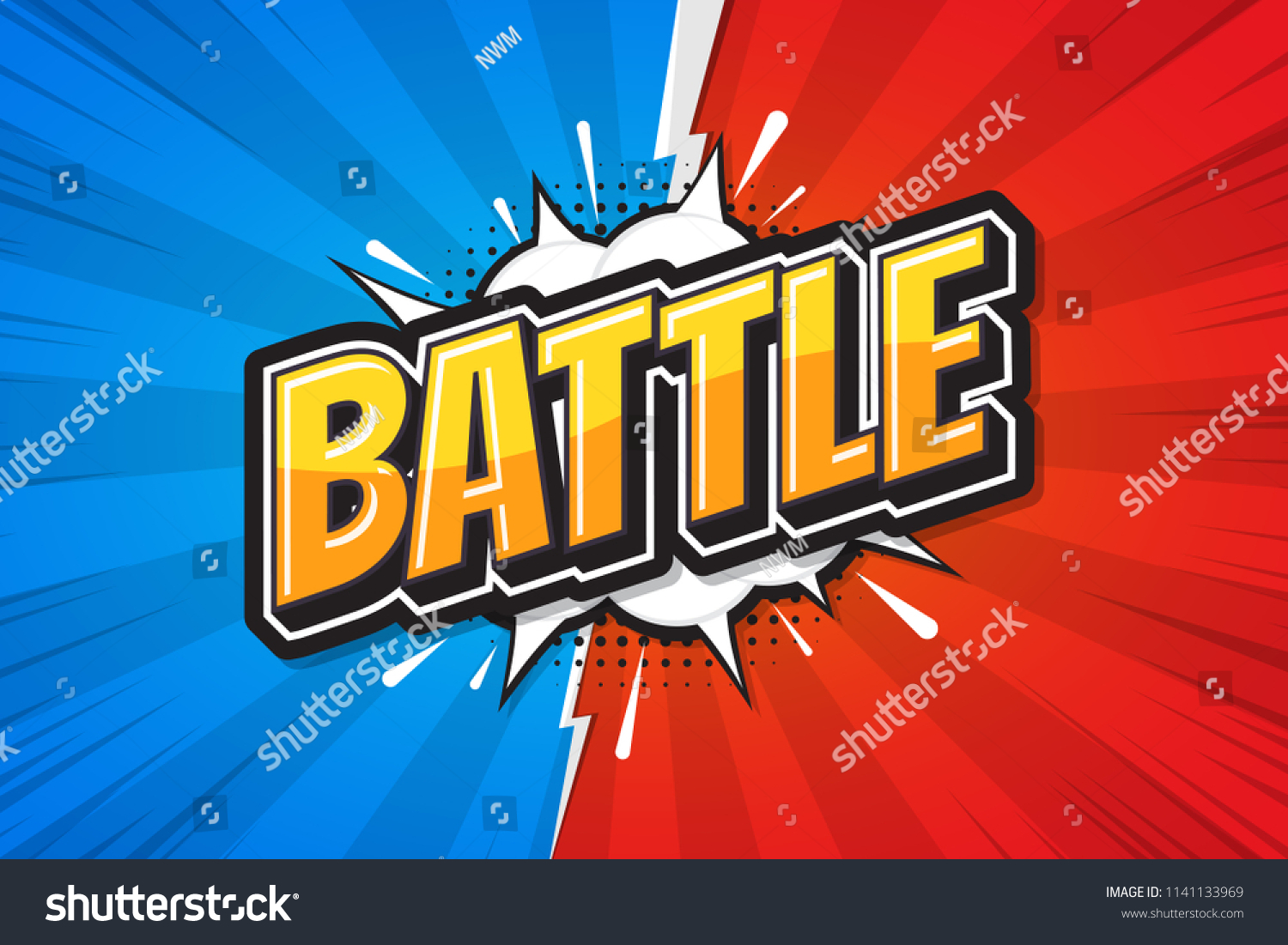 Battle Background Poster Comic Speech Bubble Stock Vector (Royalty Free ...