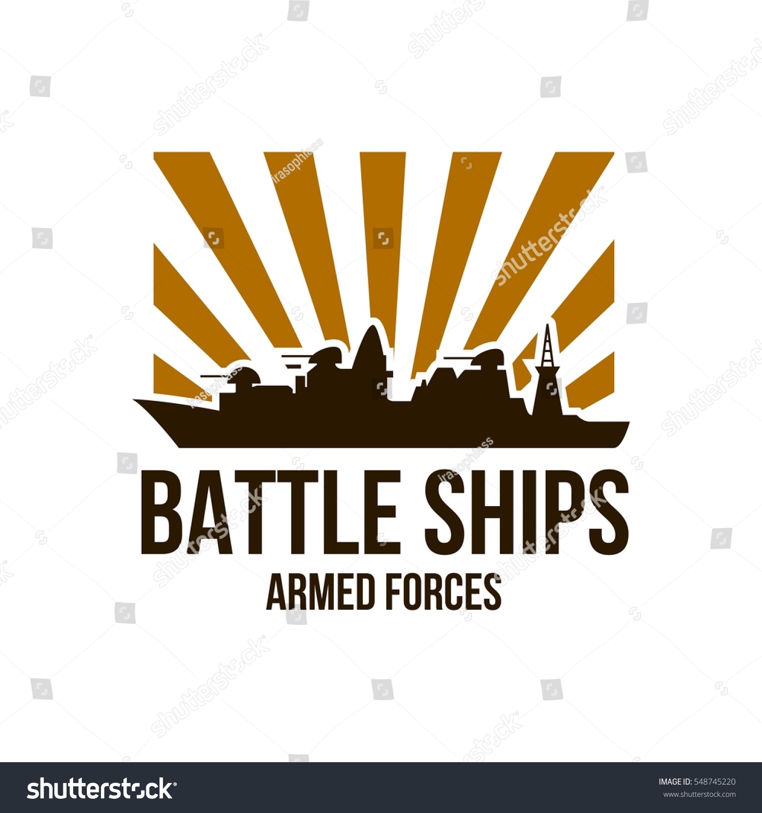 Battle Ship Logo Design Template Stock Vector (Royalty Free) 548745220