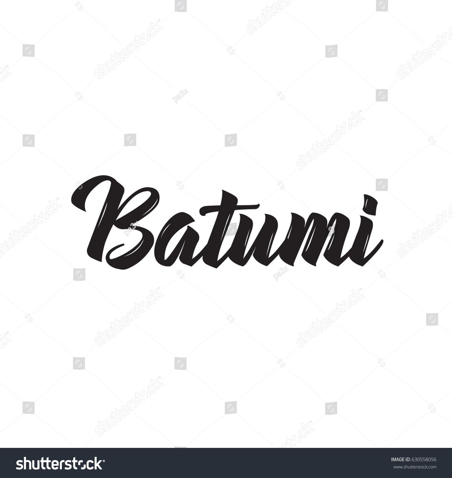 Batumi Text Design Vector Calligraphy Typography: เวกเตอร์สต็อก (ปลอด ...