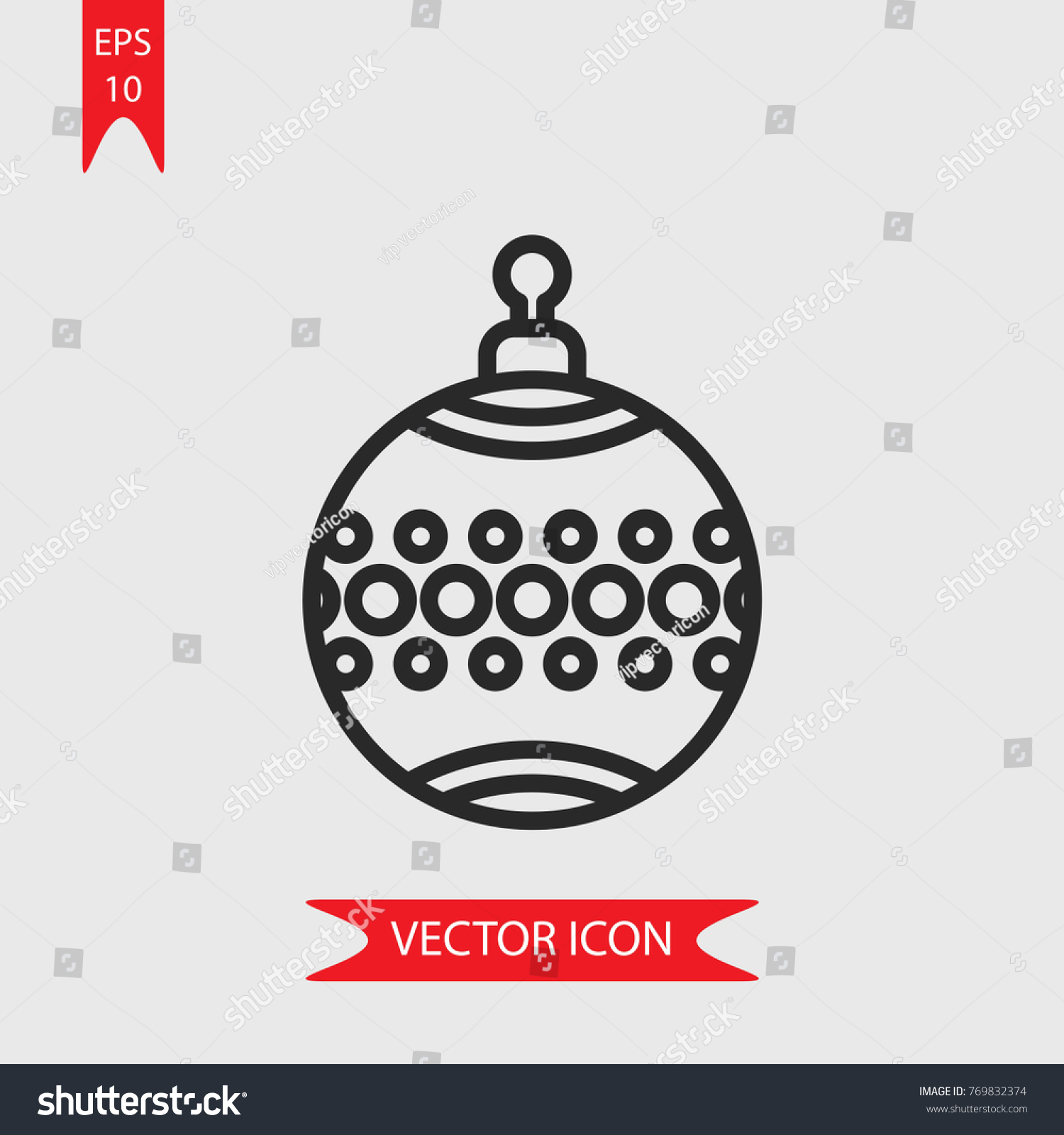 Bauble Vector Icon Illustration Symbol Stock Vector (Royalty Free ...