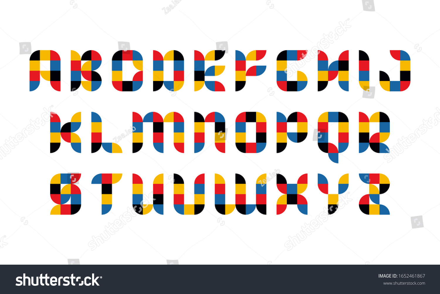 Bauhaus Geometric Font Style Vector Typeface Stock Vector (Royalty Free ...