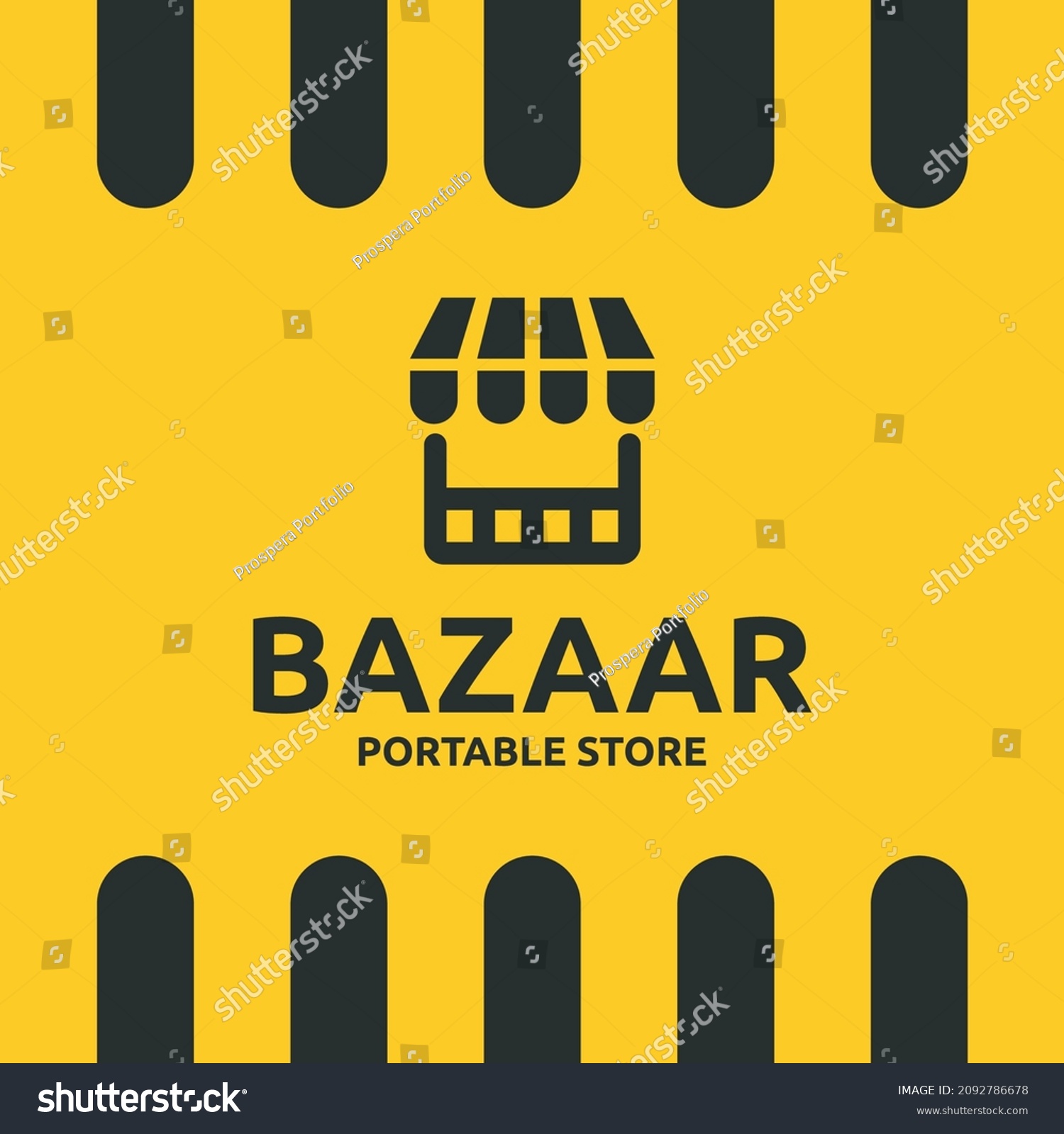 Bazaar Portable Store Logo Design Template Stock Vector (Royalty Free ...