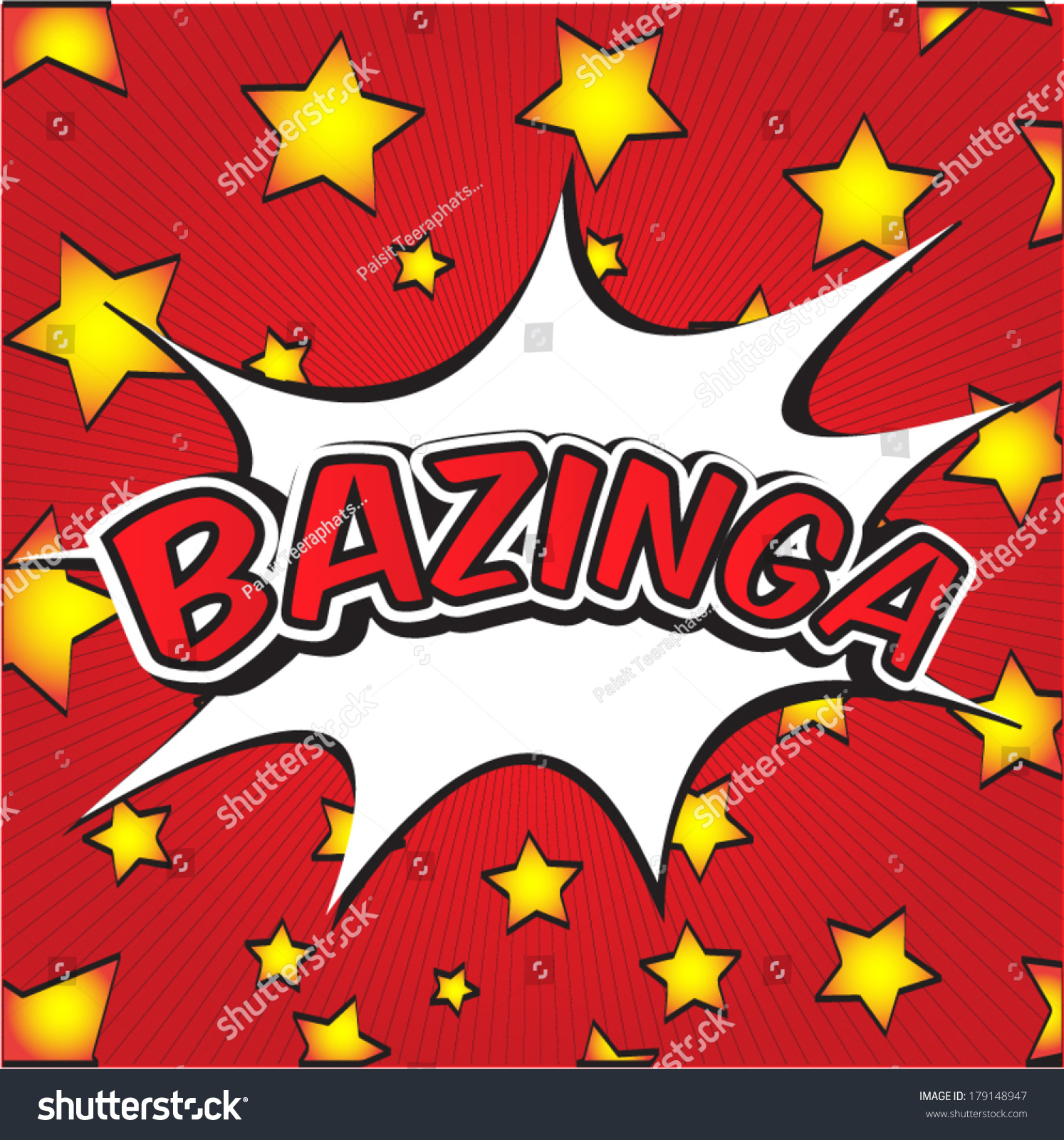 Bazinga Comic Speech Bubble Cartoon Stock Vector (Royalty Free ...