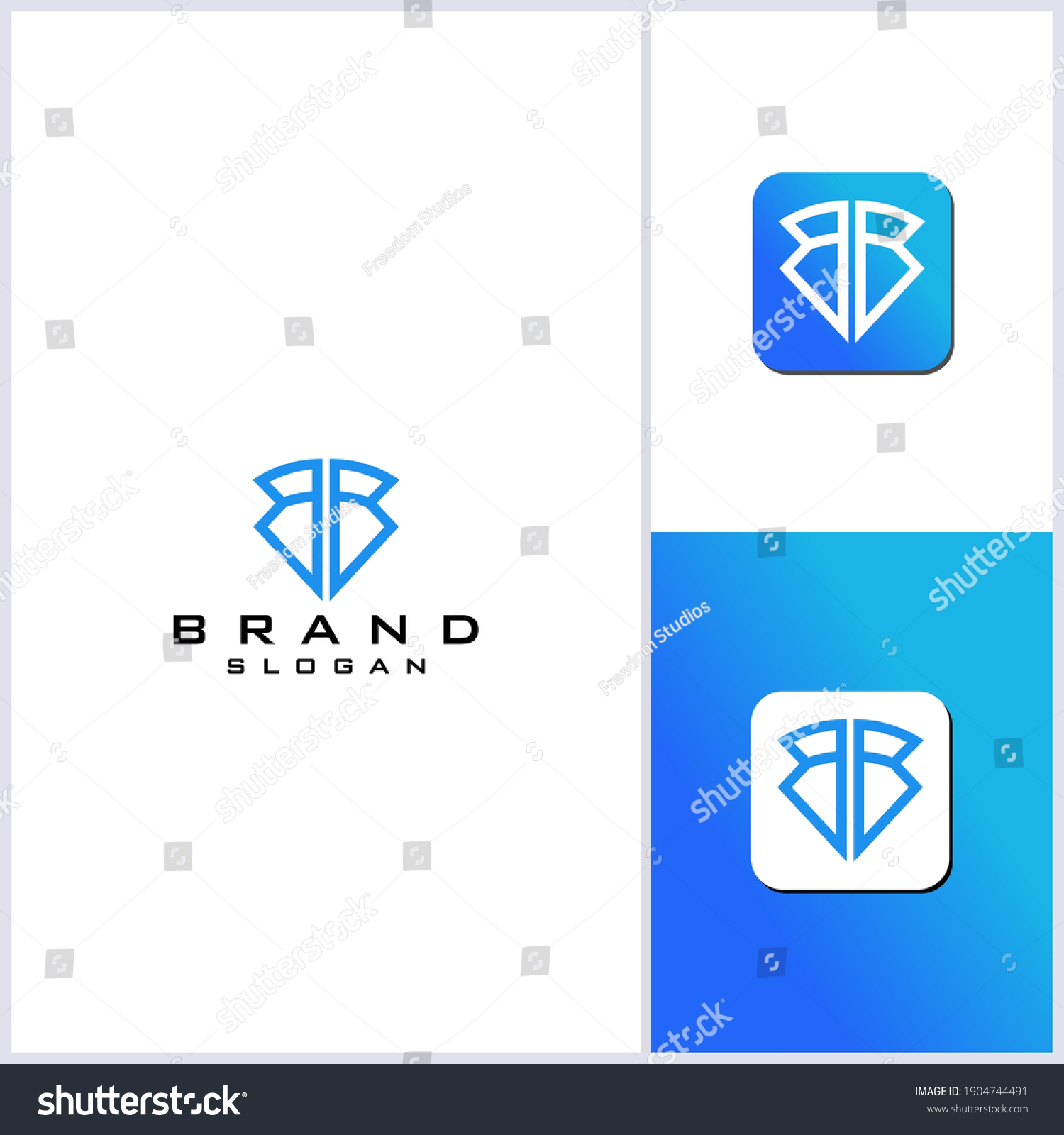 Bb Letter Concept Logo Designs Vector Stock Vector (Royalty Free ...
