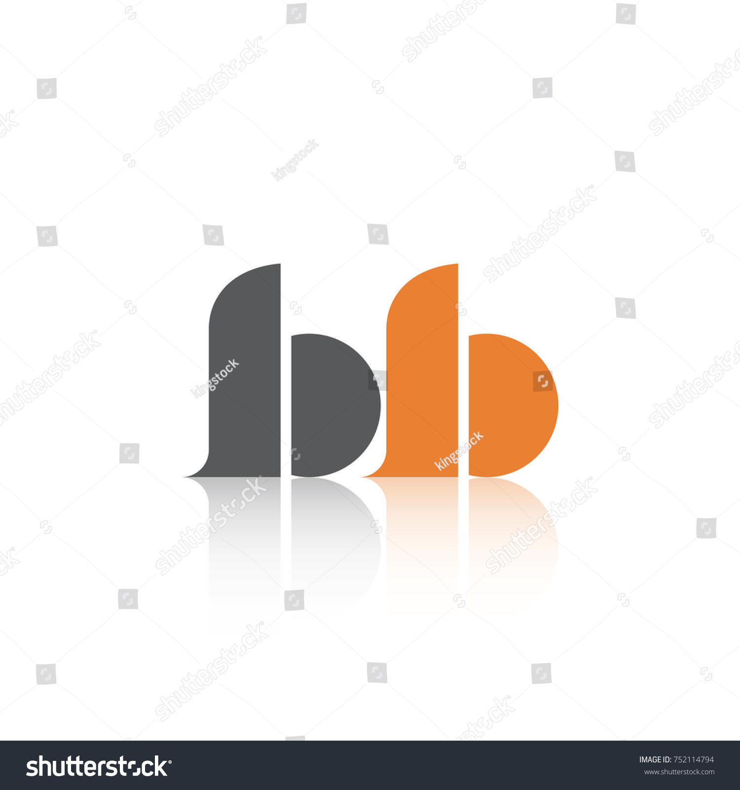 Bb Lettering Logo Vector Isolated On Stock Vector (Royalty Free ...