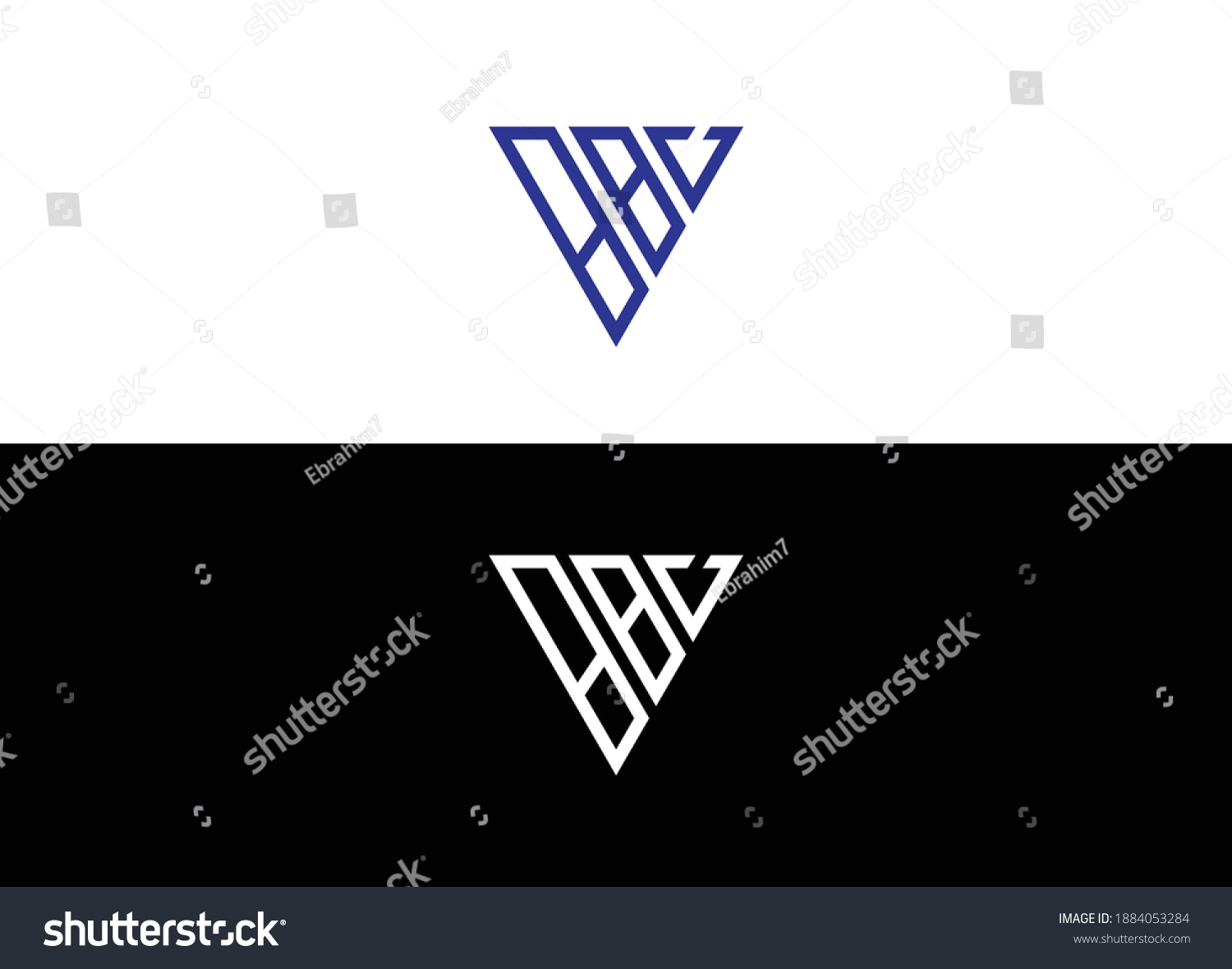 Bbc Geometric Logo Design Template Stock Vector (Royalty Free) 1884053284