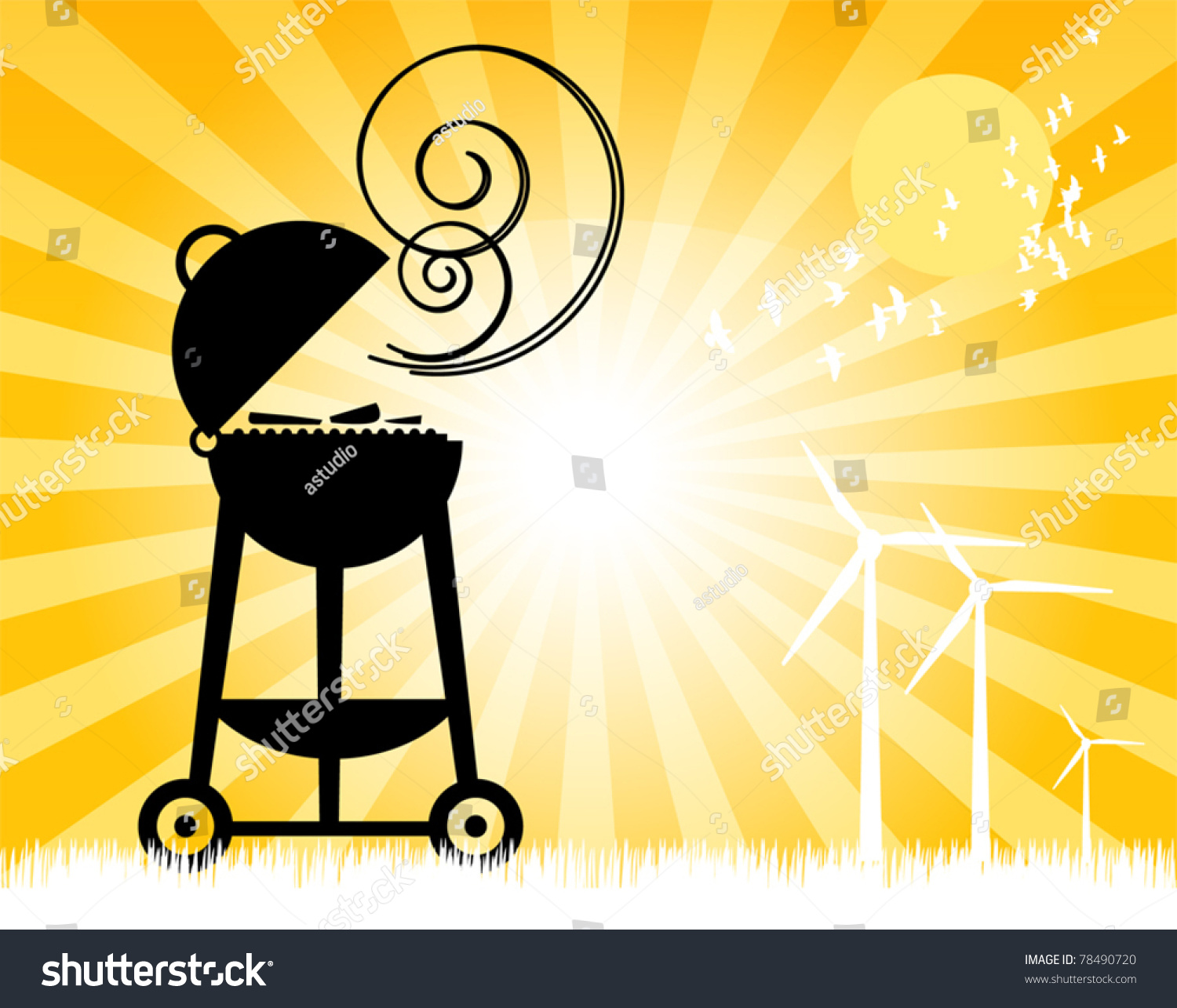 Bbq Abstract Vector Illustration Stock Vector (Royalty Free) 78490720