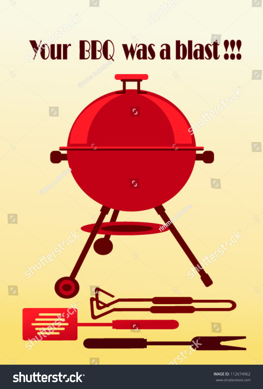 Bbq Background Red Grill Stock Vector (Royalty Free) 112674962