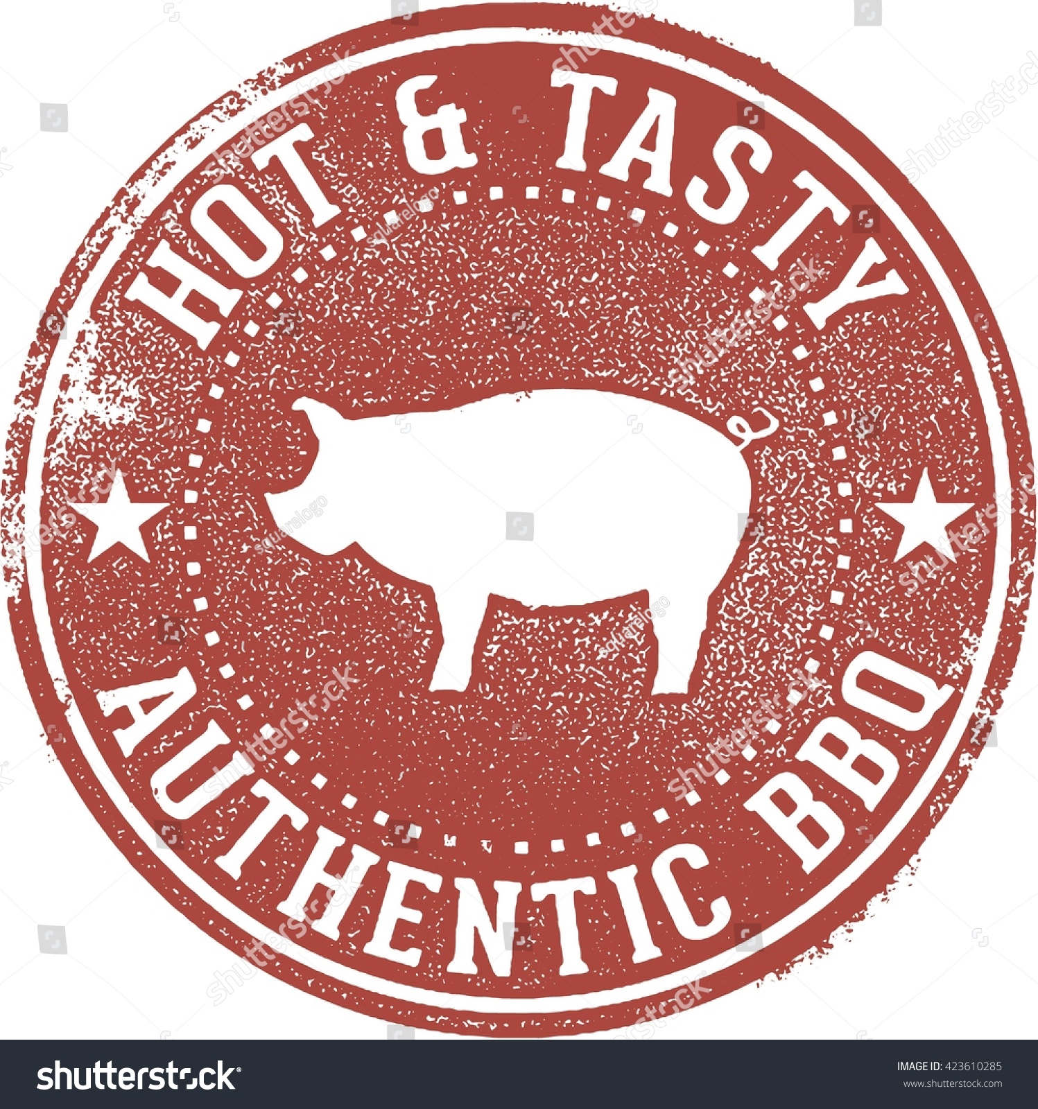 Bbq Barbecue Pork Menu Stamp Stock Vector 423610285 - Shutterstock