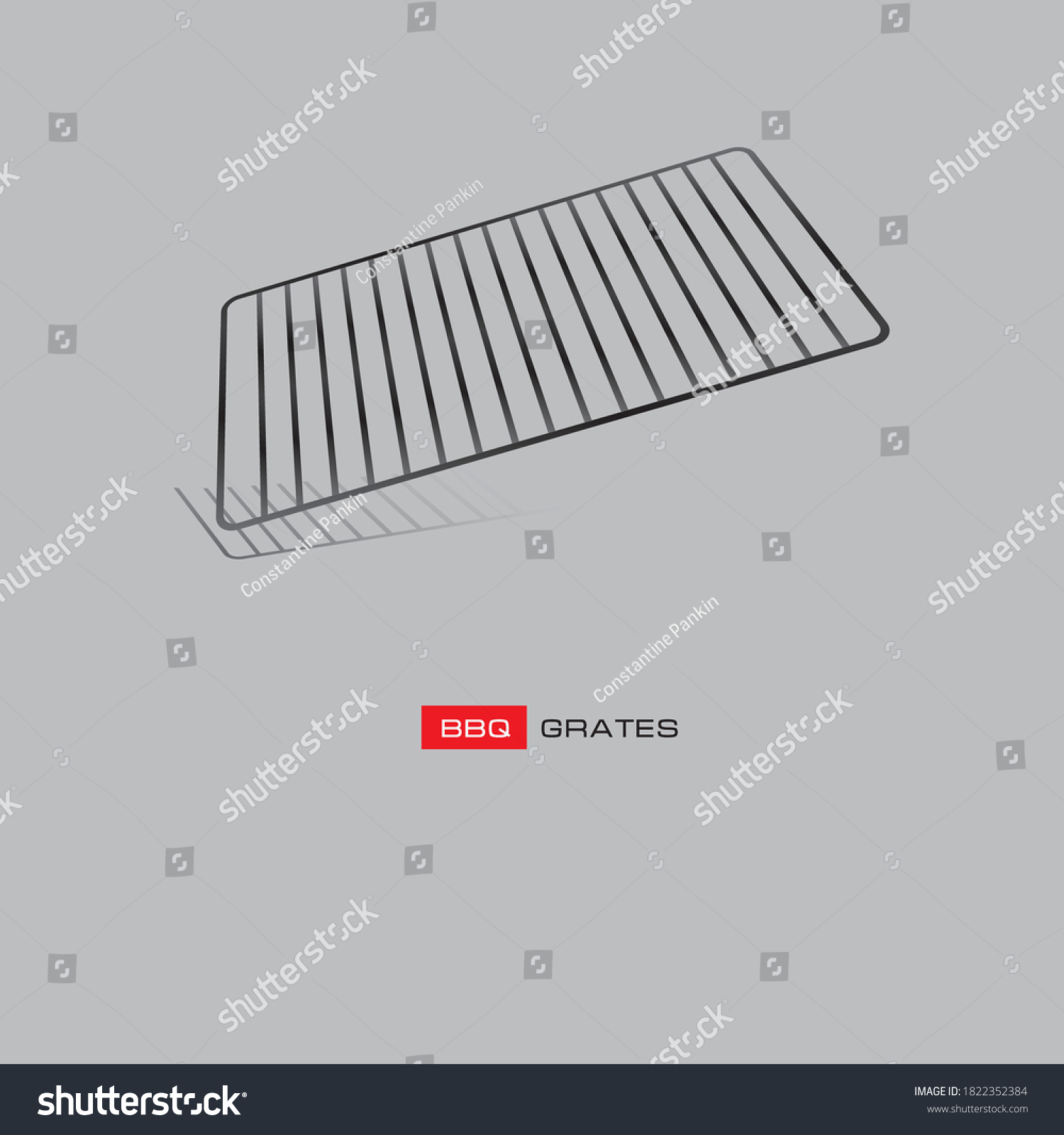 Bbq Grill Poster Shadow Vector Illustration Stock Vector (Royalty Free ...