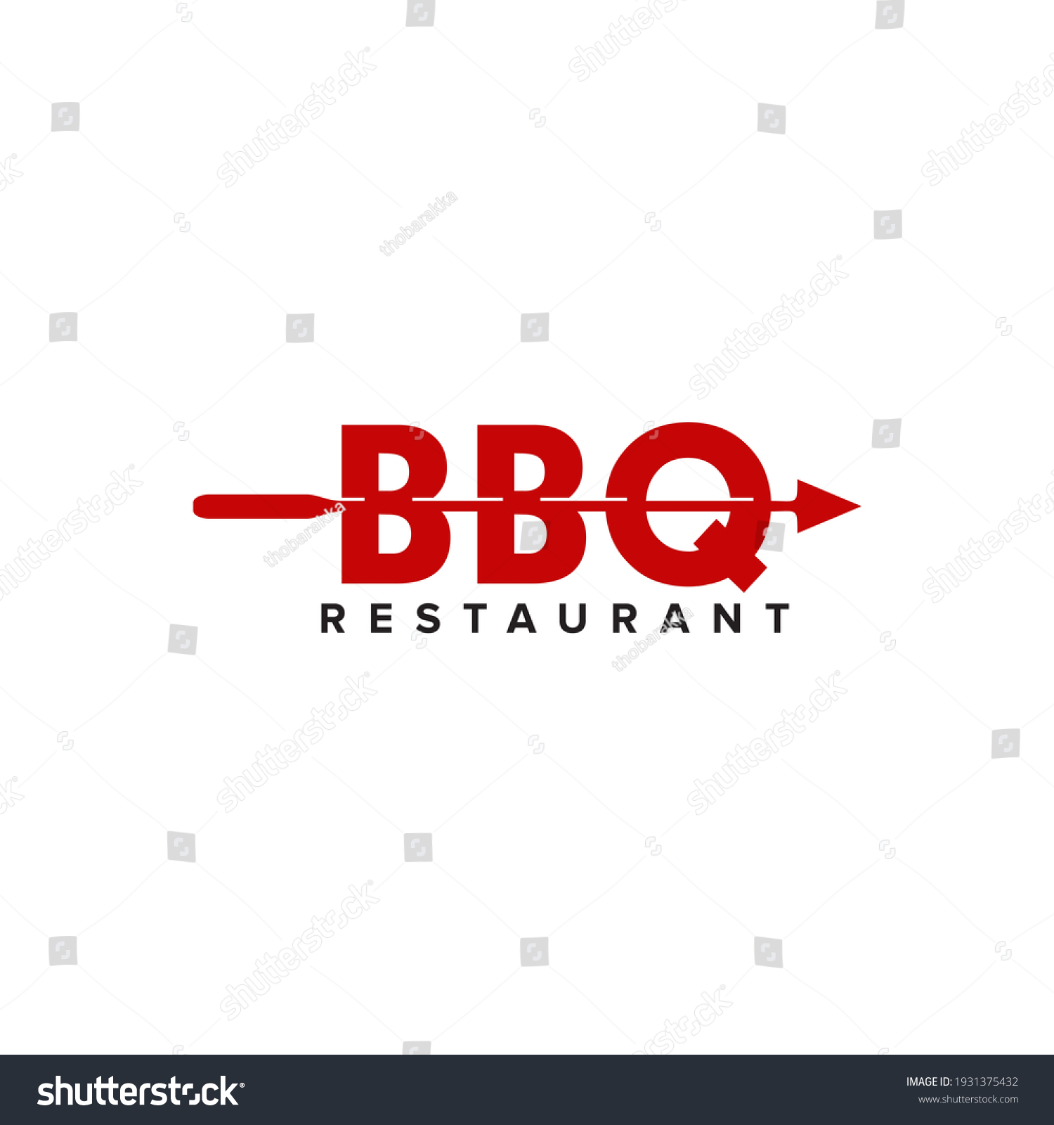 Bbq Letter Logo Design Vector Template Stock Vector (Royalty Free ...