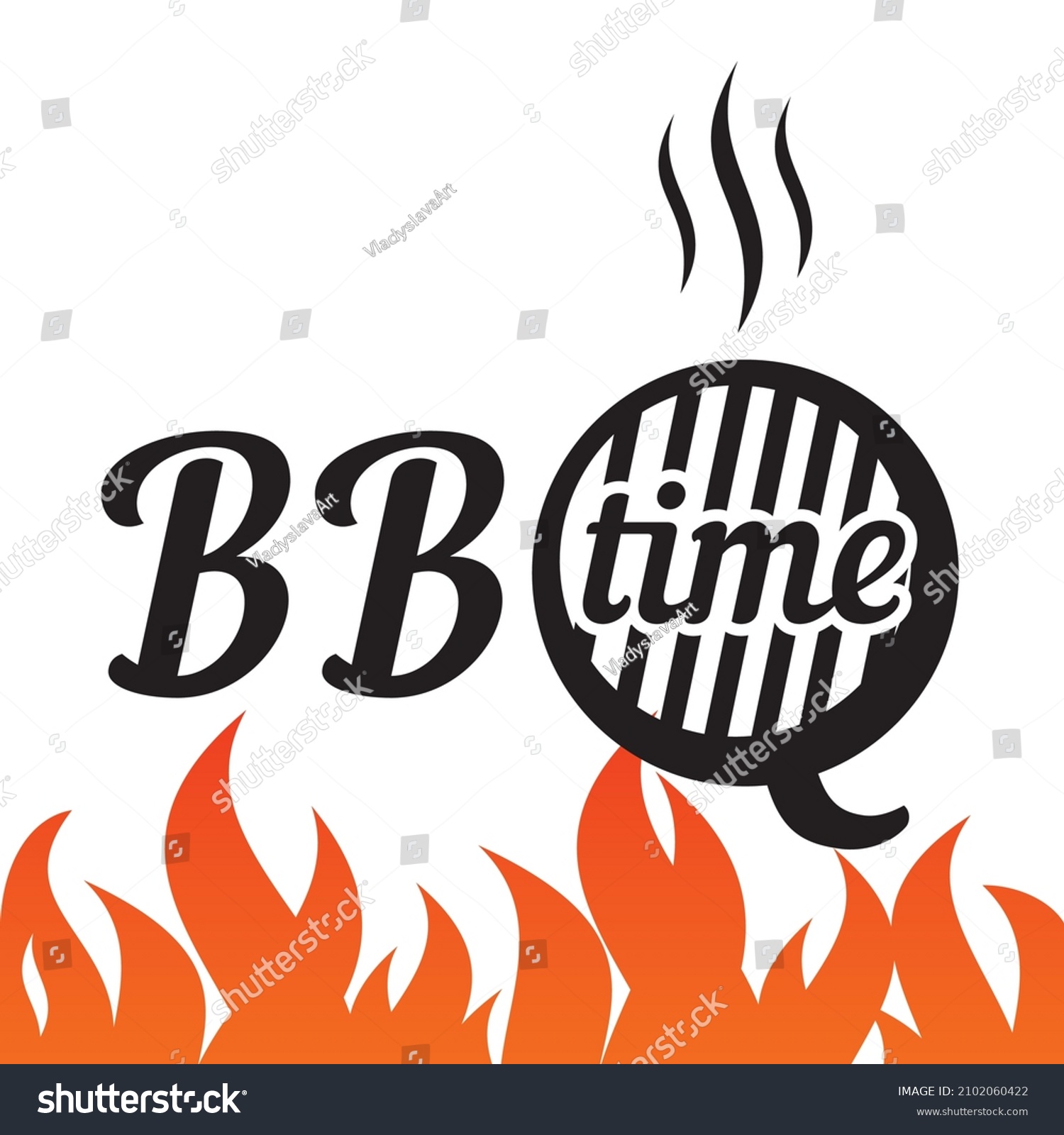 Bbq Party Barbecue Time Vector Flat Stock Vector (Royalty Free ...