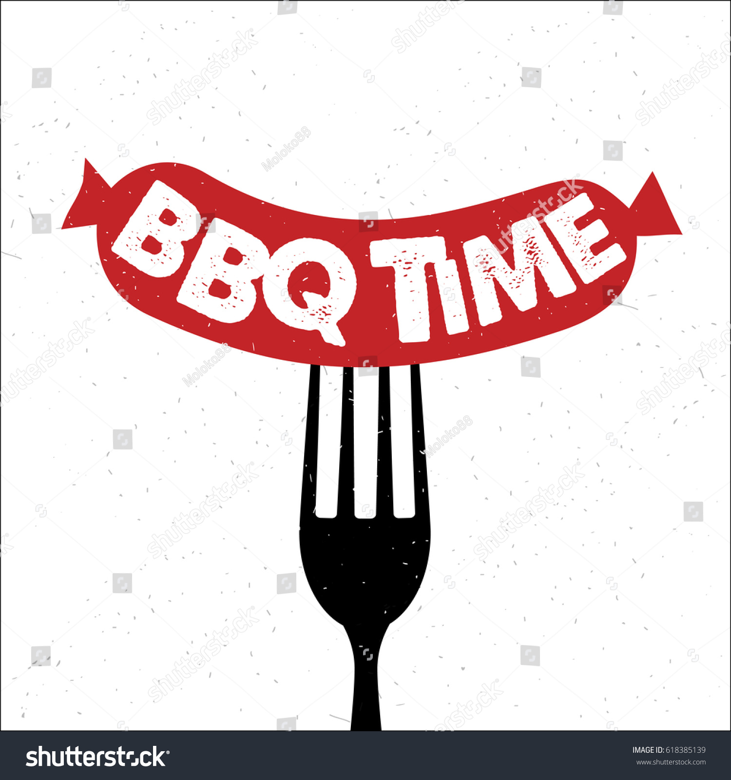 Bbq Time Hand Drawn Typography Postervector Stock Vector (Royalty Free ...