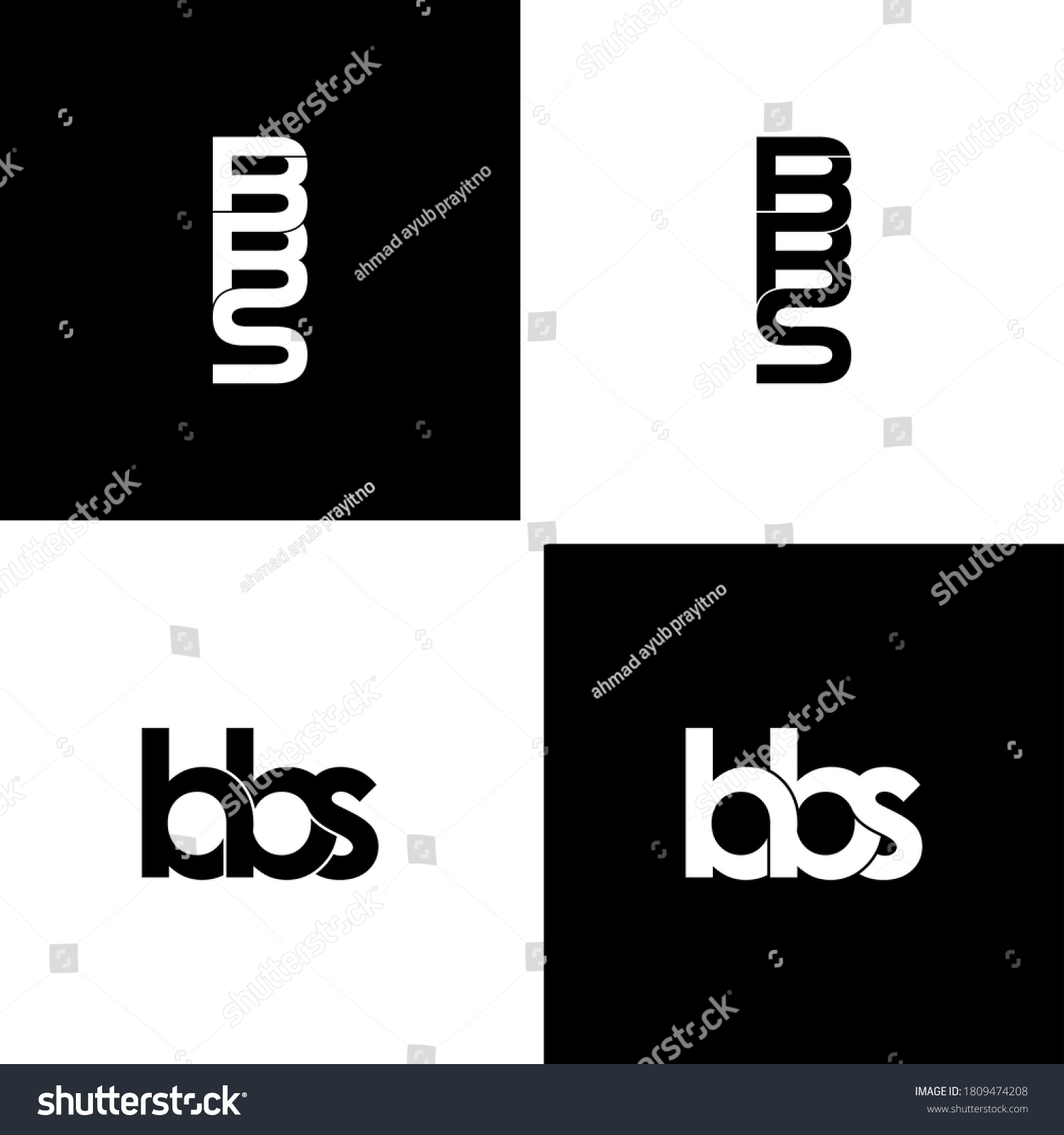 Bbs Letter Original Monogram Logo Design Stock Vector (Royalty Free ...
