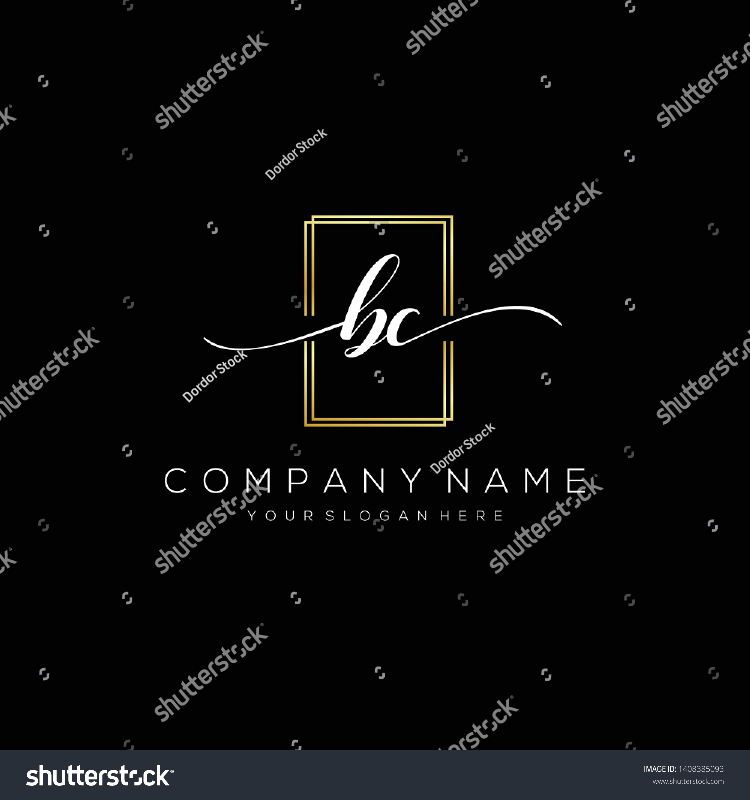 Bc Handwriting Initial Logo Template Vector Stock Vector (Royalty Free ...