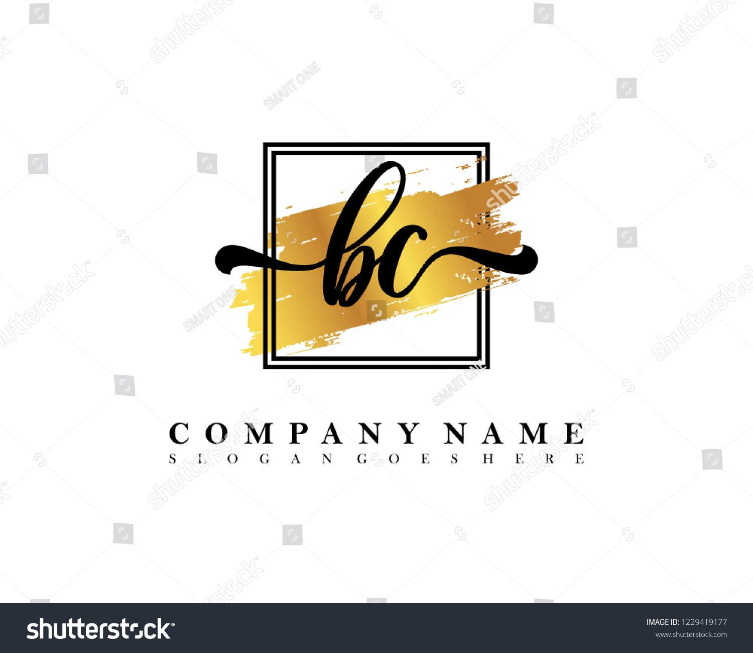 Bc Initial Handwriting Logo Concept Stock Vector (Royalty Free ...
