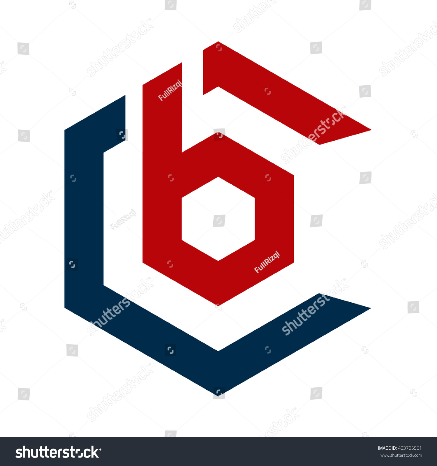 Bc Logo Initial Hexagon Stock Vector (Royalty Free) 403705561